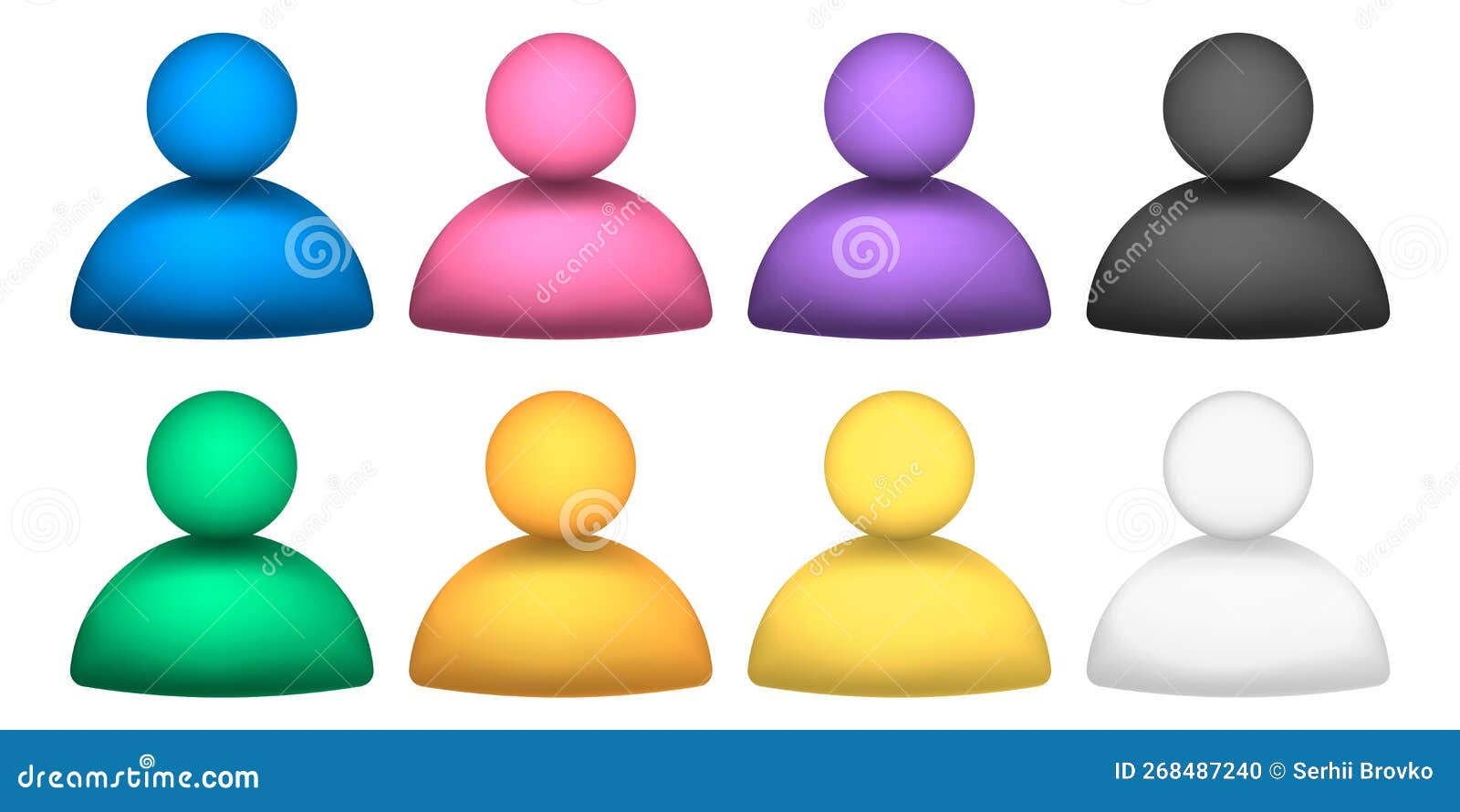 Human Personal Icon Symbols. Group Of People, Staff Figure, Profile ...