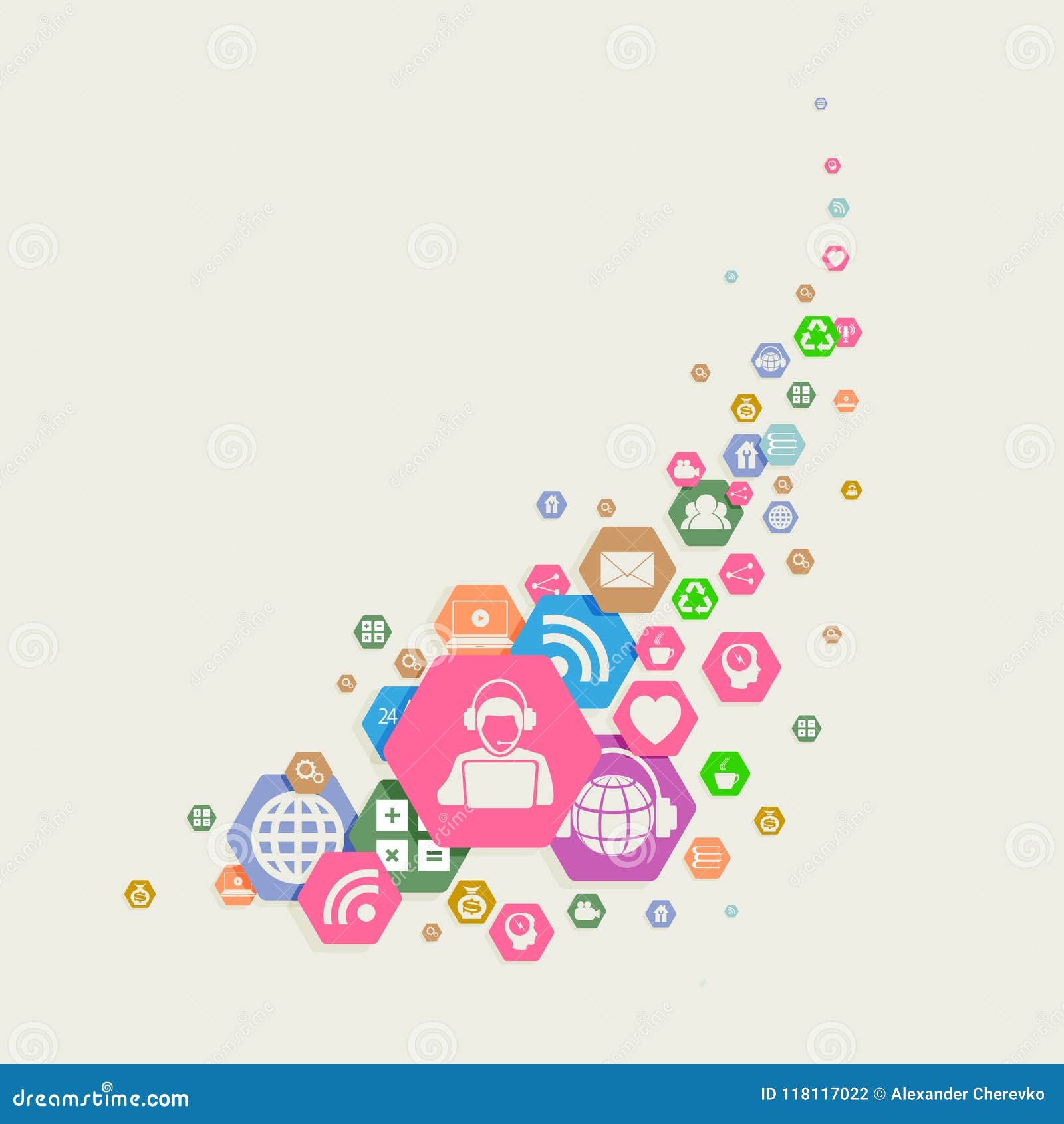 Set of Multicolored Internet Symbols. Stock Vector - Illustration of ...