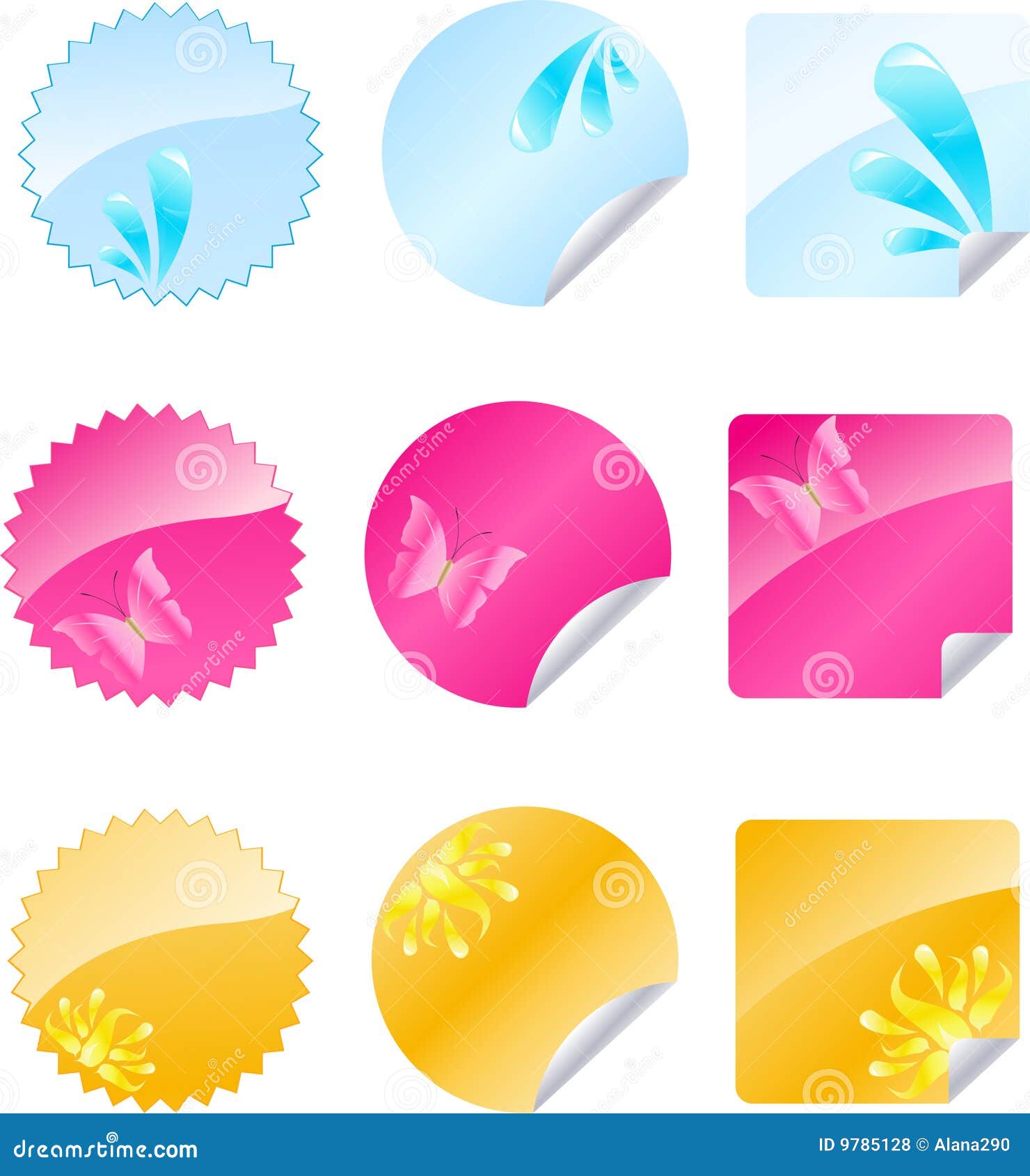 Set of Multicolored Labels with Shiny Design Stock Vector ...