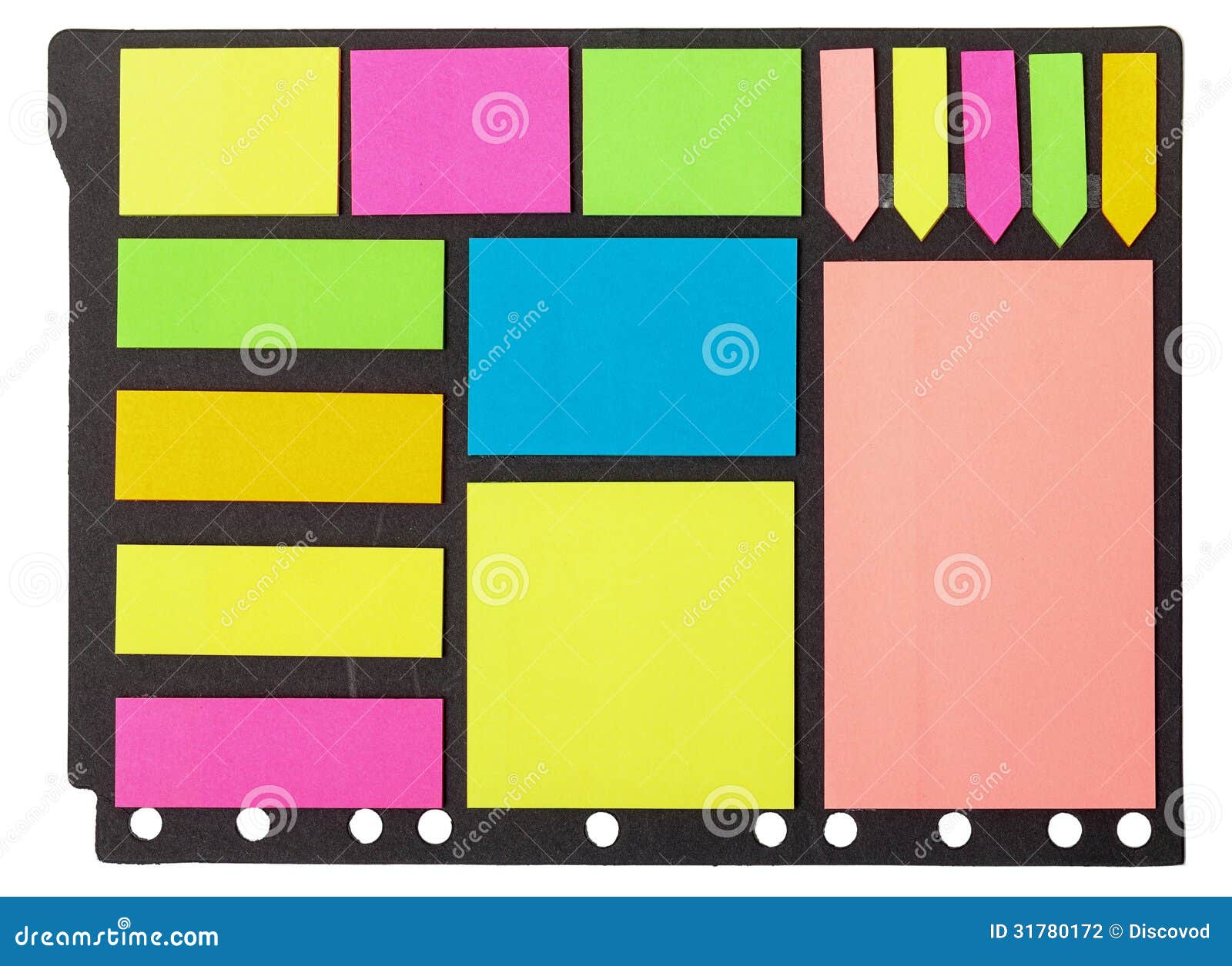 Set of Multicolored Paper Sticky Stickers Stock Photo - Image of ...