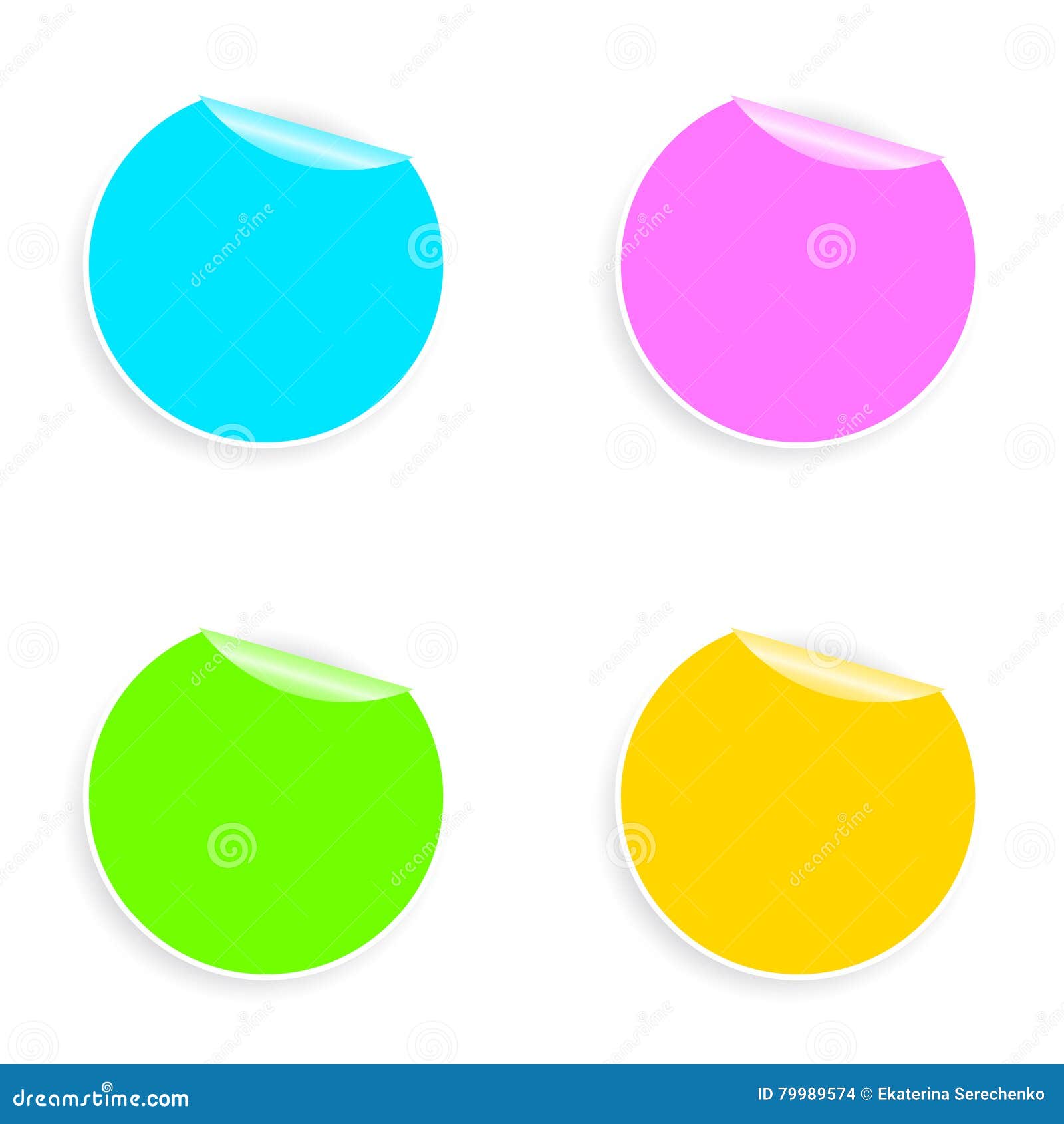 Set of Multicolored Round Stickers Stock Vector - Illustration of ...