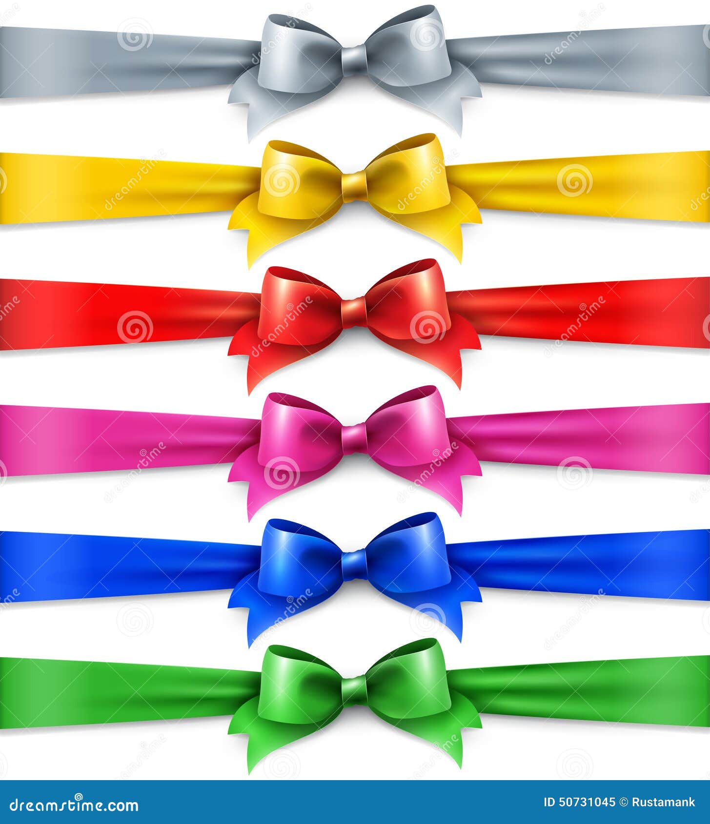 Set of Multicolored Shiny Ribbons Stock Vector - Illustration of satin ...