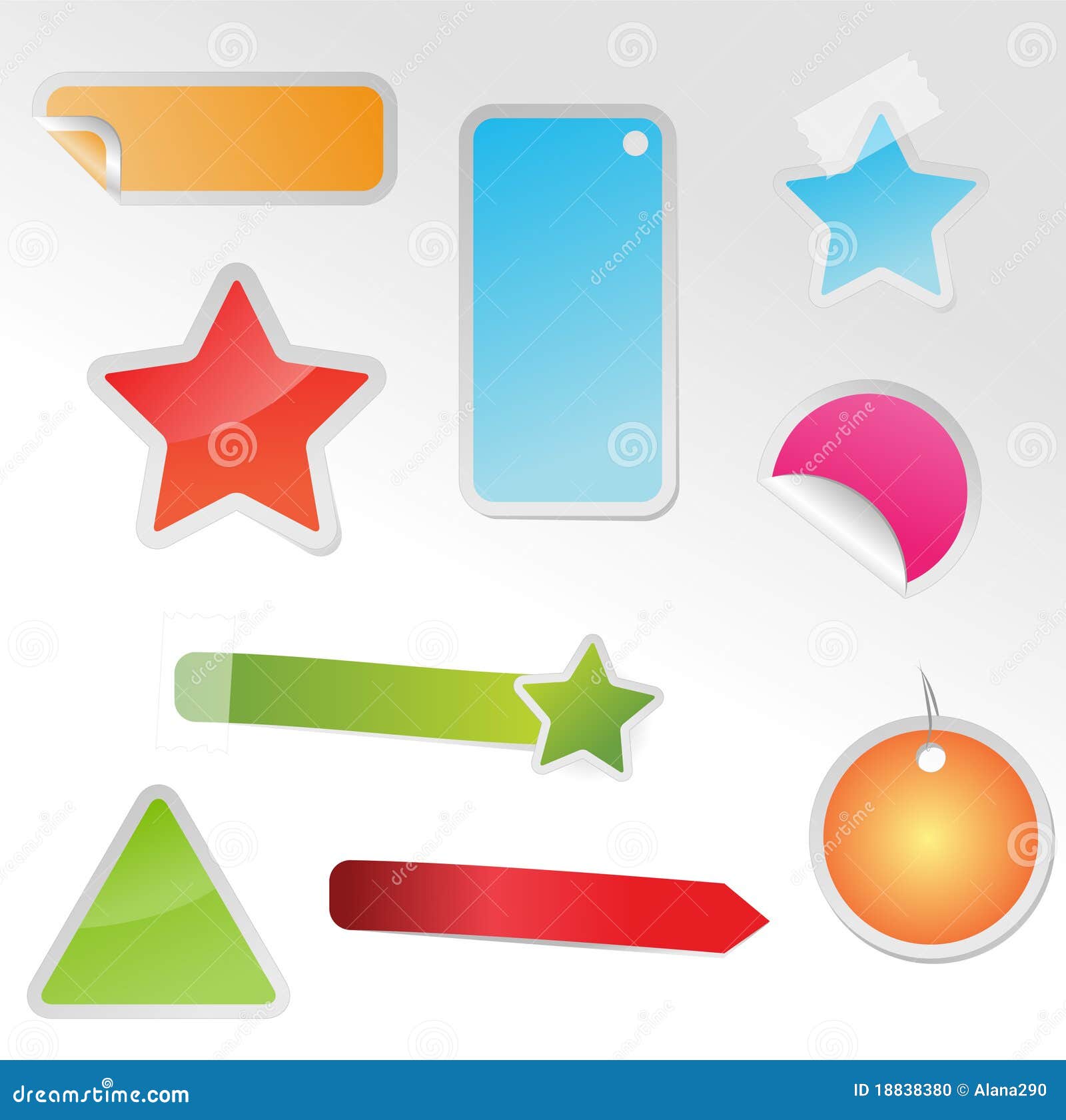 Set of multicolored tags stock vector. Illustration of nature - 18838380