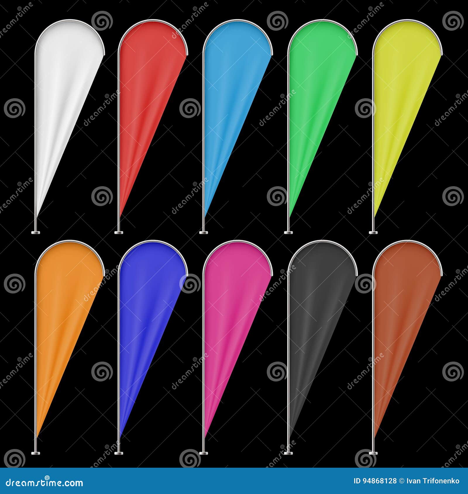 Set of Multicolored Teardrop Banner Flags Stock Vector - Illustration ...