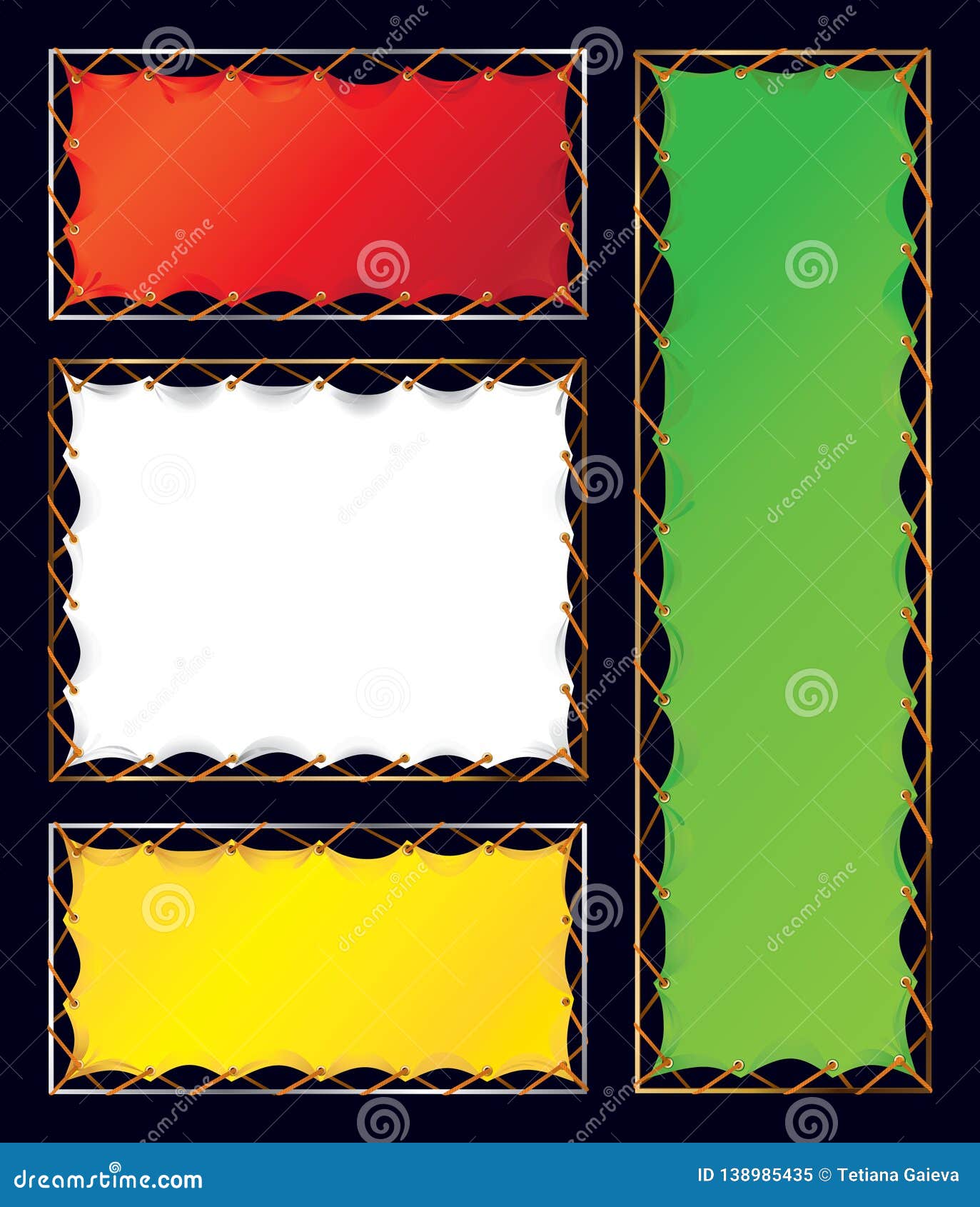 Set of Multicolored Textile Banners. Vector Stock Vector - Illustration ...