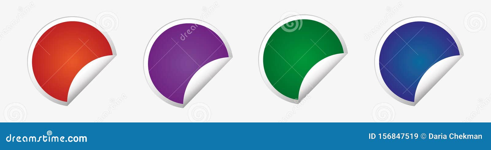 Set of Multicolored Vector Stickers with a Positive Tick Stock ...