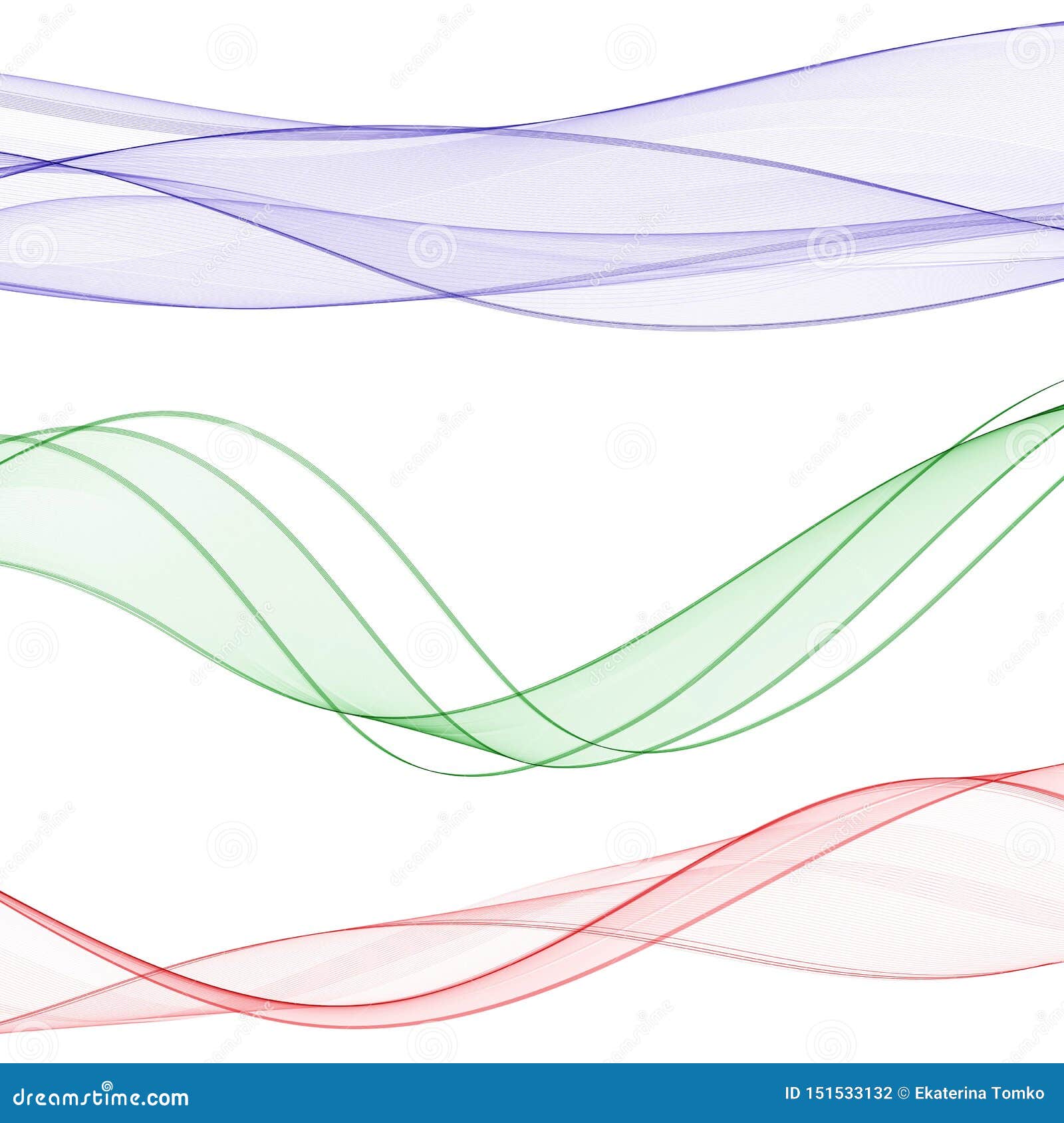 Set of Multicolored Waves Set Red Blue Wave. Vector Illustration Eps 10 ...