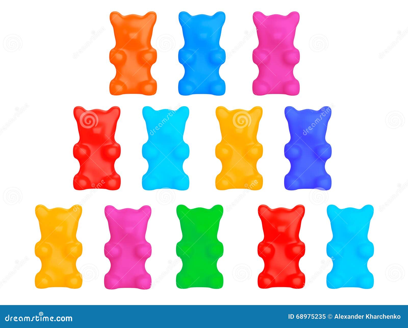 Set of Multicolour Gummy Candy Bears Editorial Image - Image of fruit ...