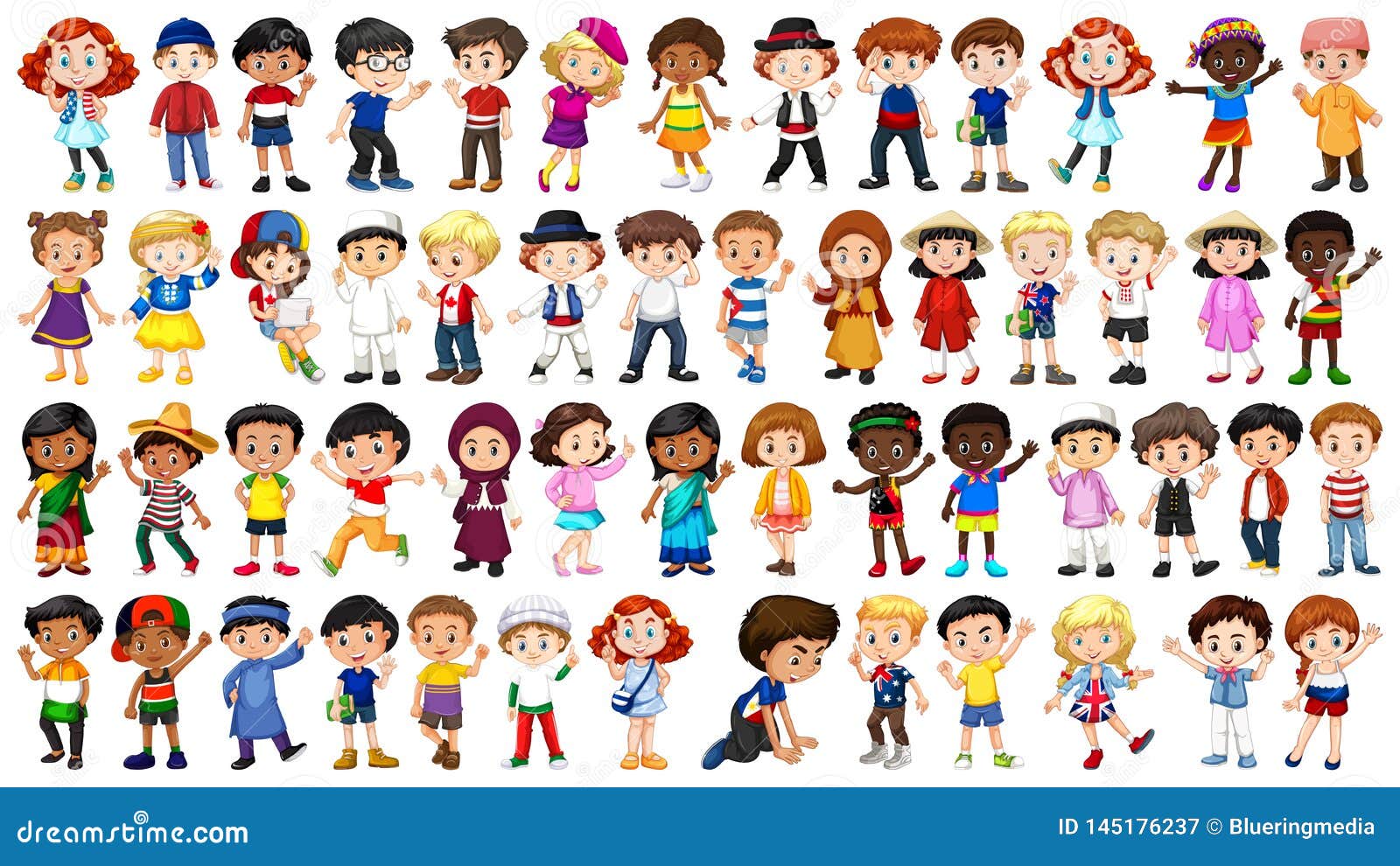 Set of Multicultural Character Stock Vector - Illustration of business ...