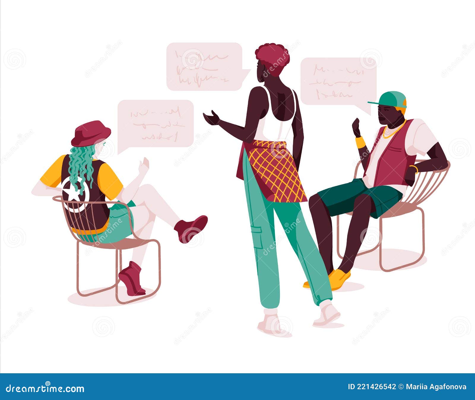 Set of Multiethnic People Talking or Speaking. Stock Vector ...