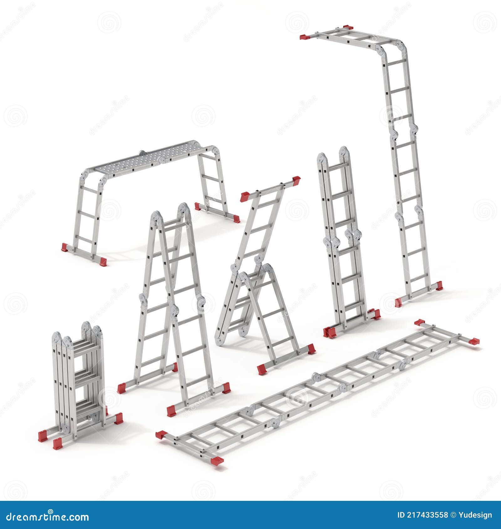 Set of Multifunction Ladder Forms Stock Illustration - Illustration of ...