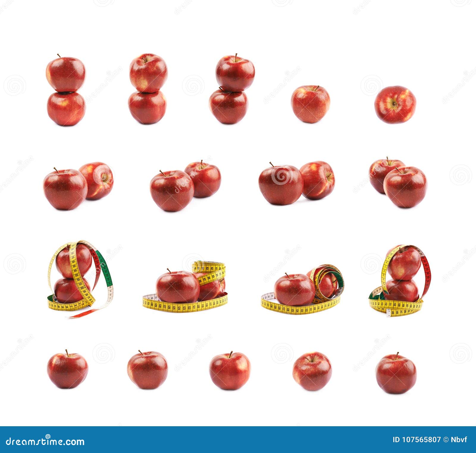 Set of Multiple Apple Compositions Stock Image - Image of fruit, idea ...