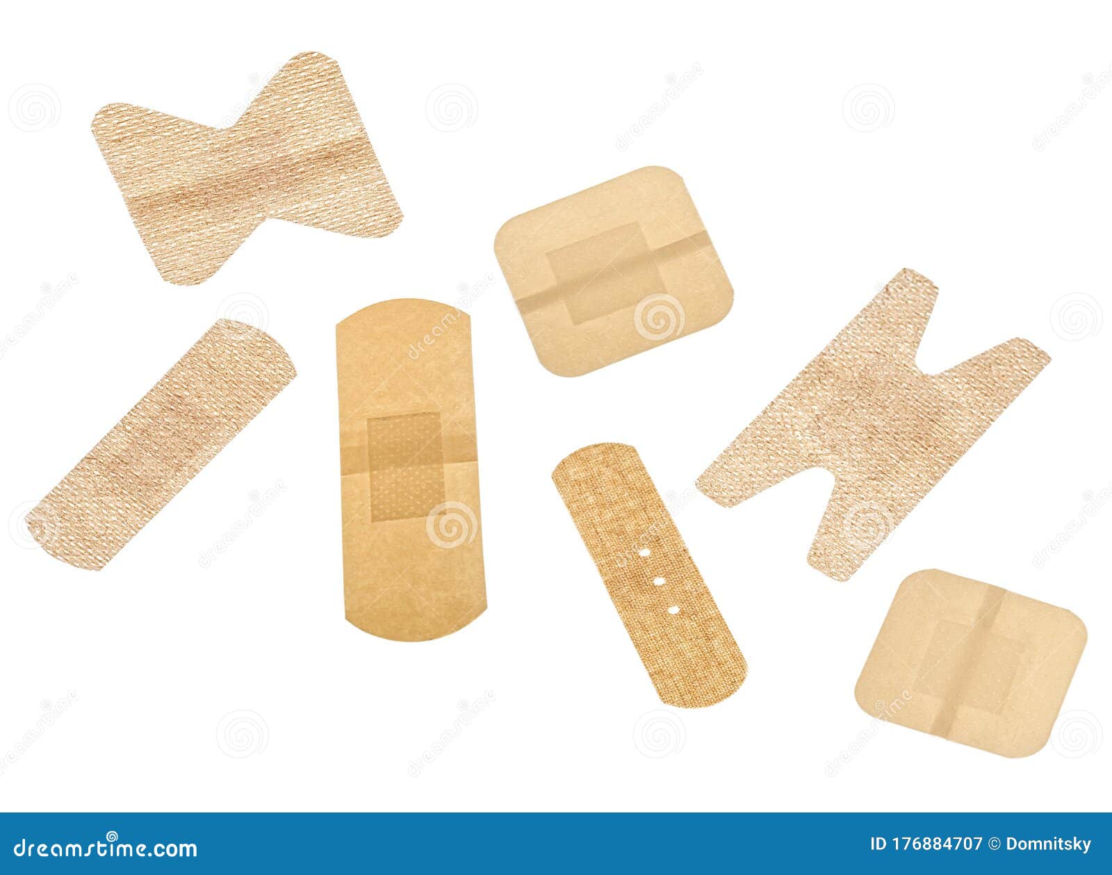 Set of Multiple Different Adhesive Sticking Plaster Isolated on White ...