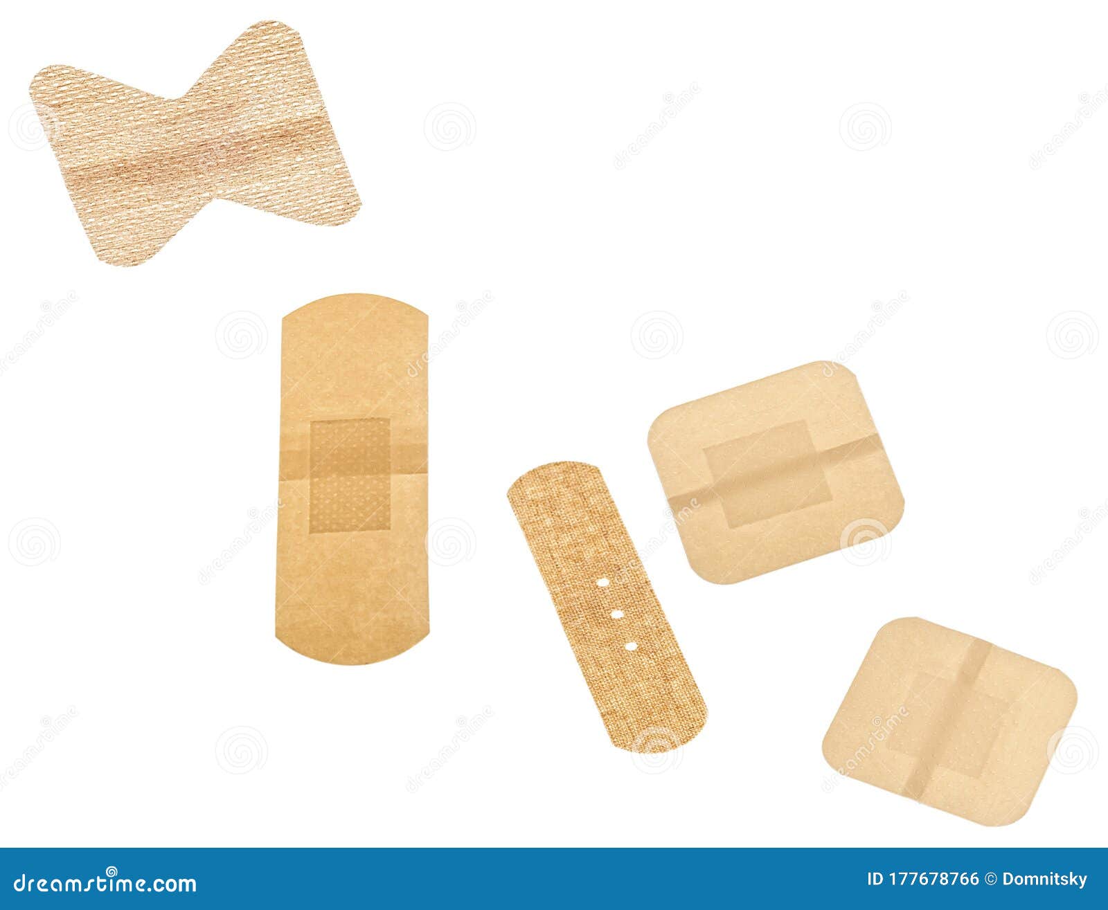 Set of Multiple Different Adhesive Sticking Plaster Isolated on White ...