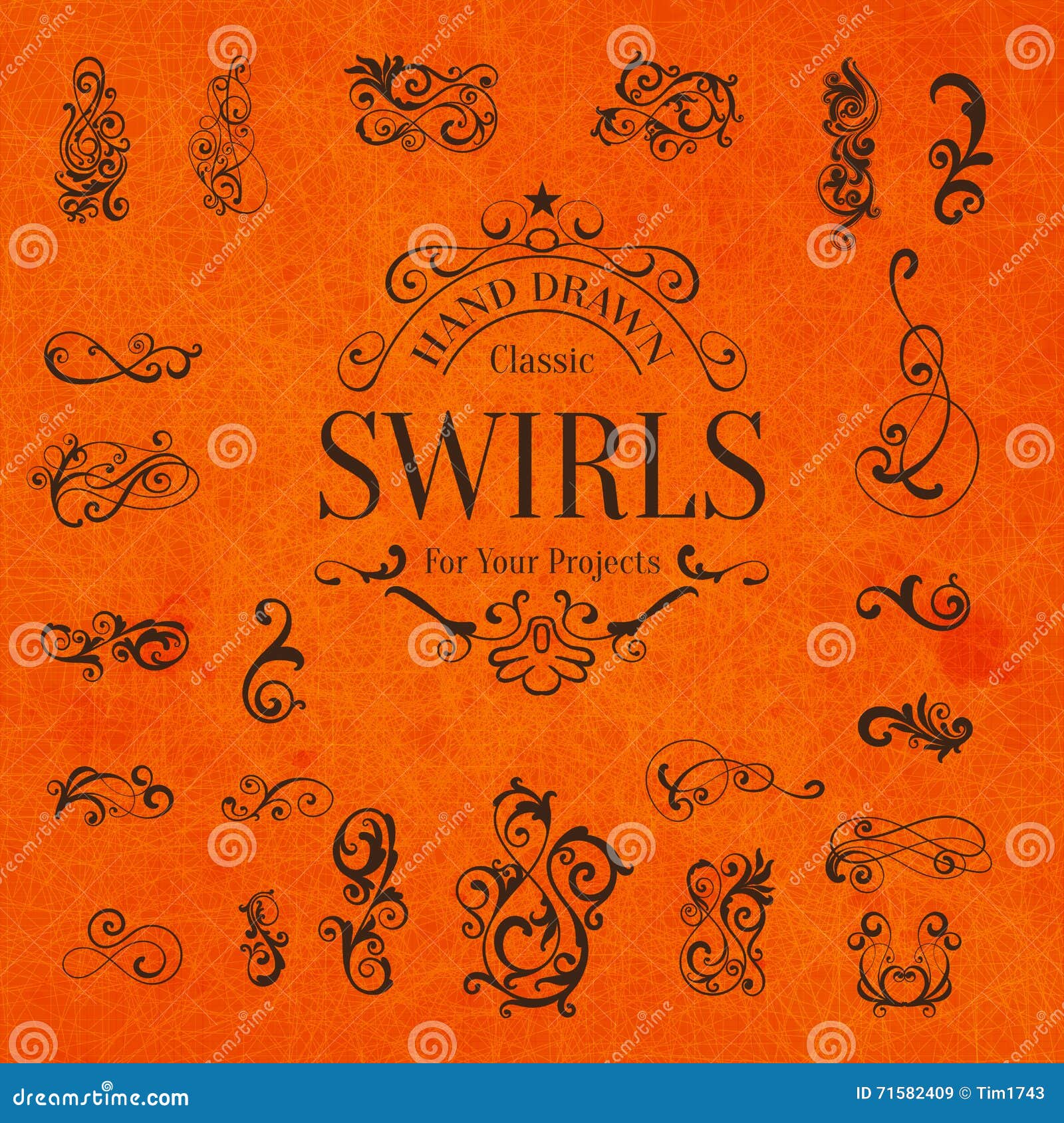 Set of Multiple Different Classic Swirls Vector Stock Vector ...