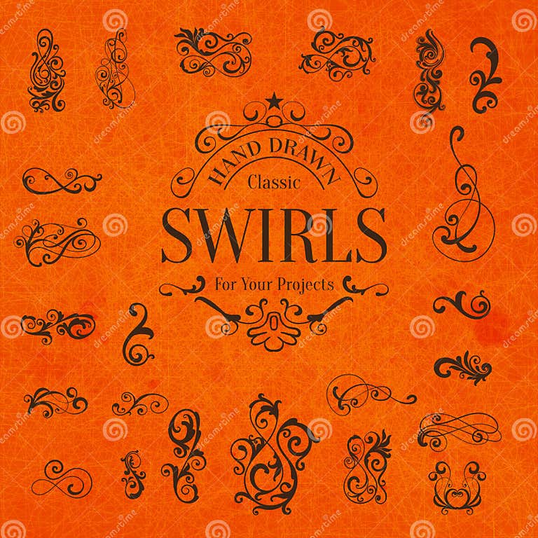 Set of Multiple Different Classic Swirls Vector Stock Vector ...
