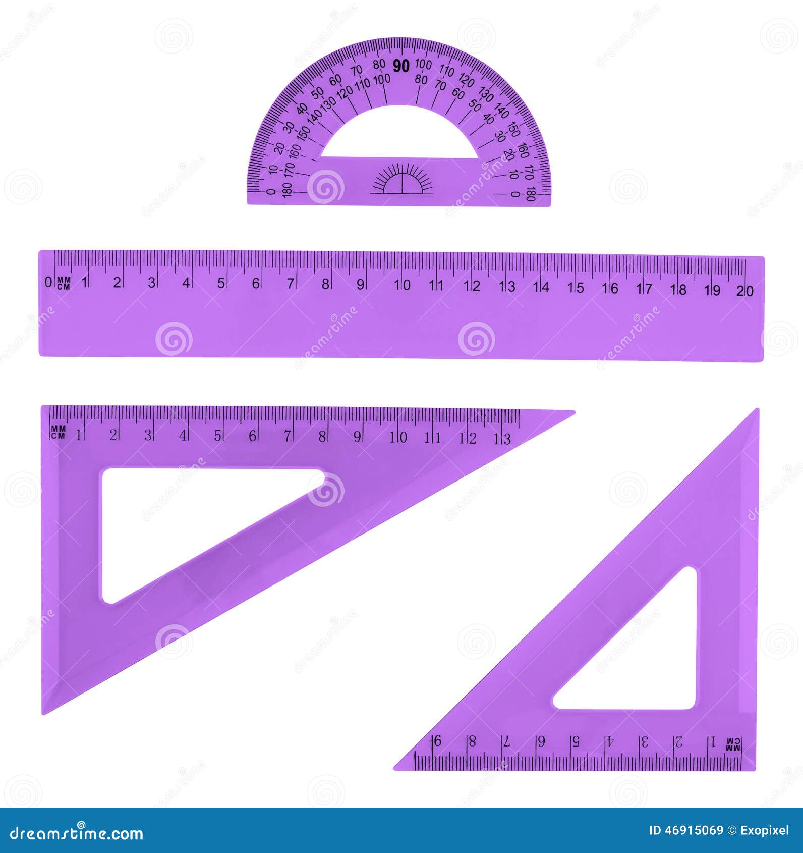 Set of Multiple Plastic Rulers Stock Image - Image of millimeter ...