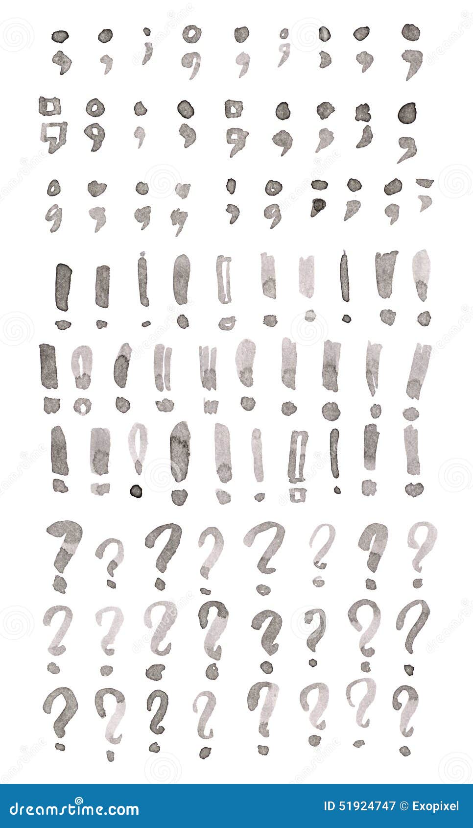 Set of Multiple Punctuation Marks Isolated Stock Image - Image of ...