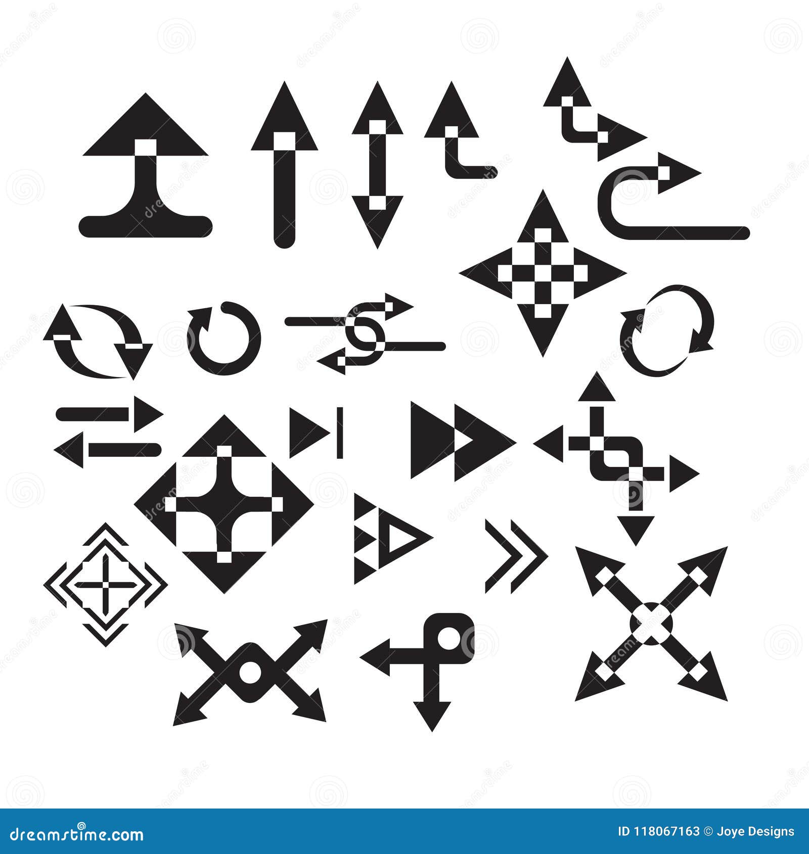 Multiple arrow shape icons stock illustration. Illustration of right ...