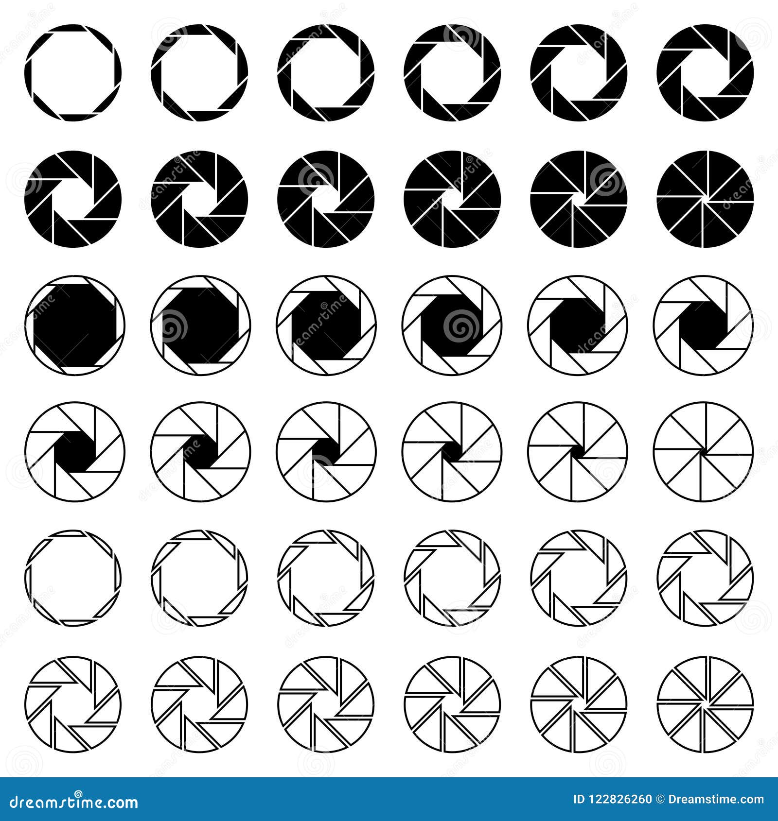 Shutters Camera Apertures Logo Icons Vector Illustration ...