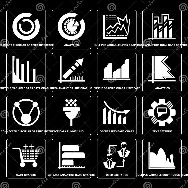 Set of Multiple Variable Continuous Chart, Bars Data Graphic, 3d ...