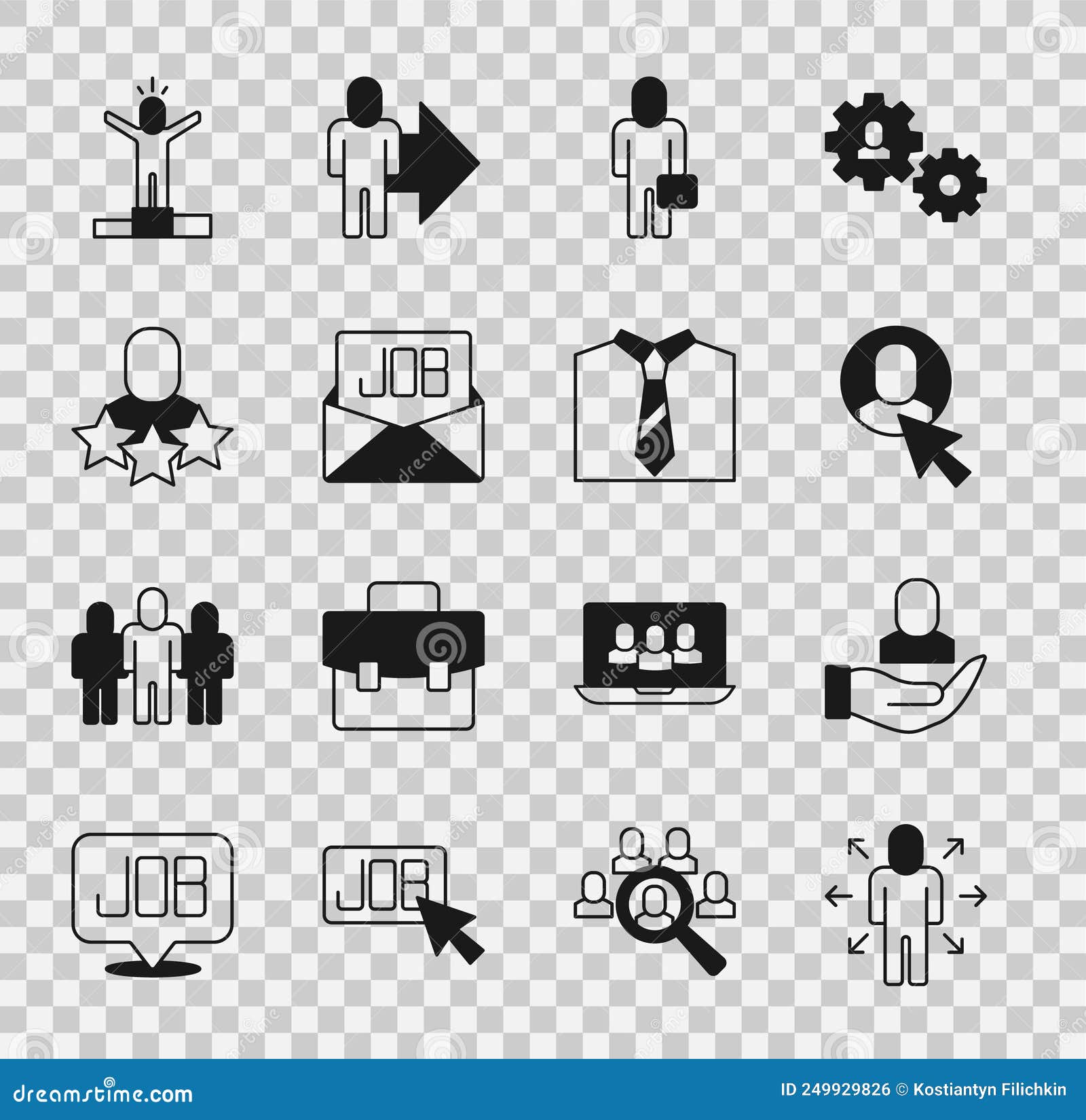 Set Multitasking Manager Working, Worker, Businessman, Search Job ...