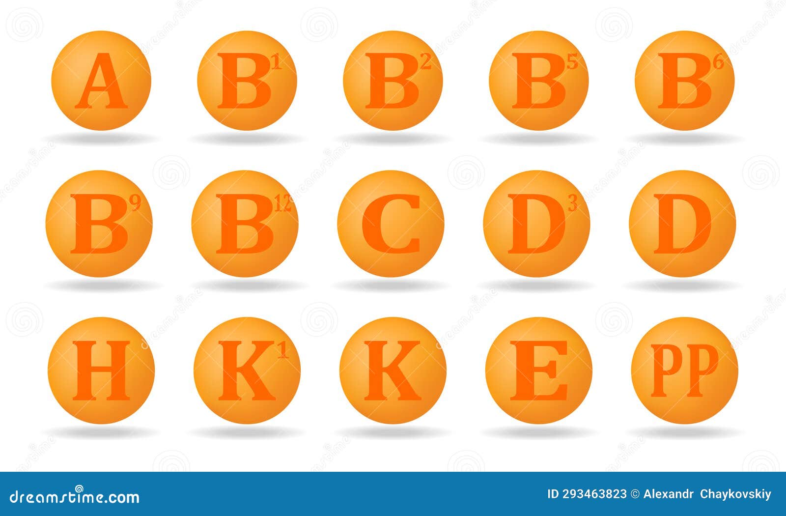 Set of Multivitamin Complex Icons Stock Illustration - Illustration of ...