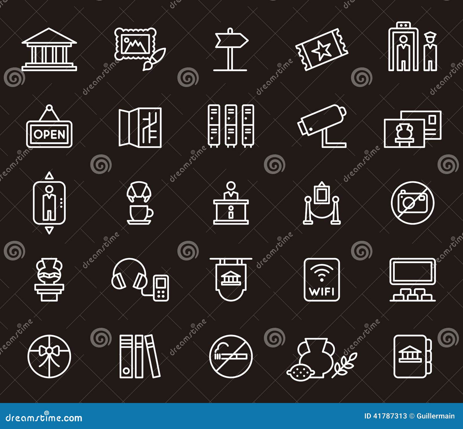 Set of Museum Symbols or Icons Stock Vector - Illustration of ...