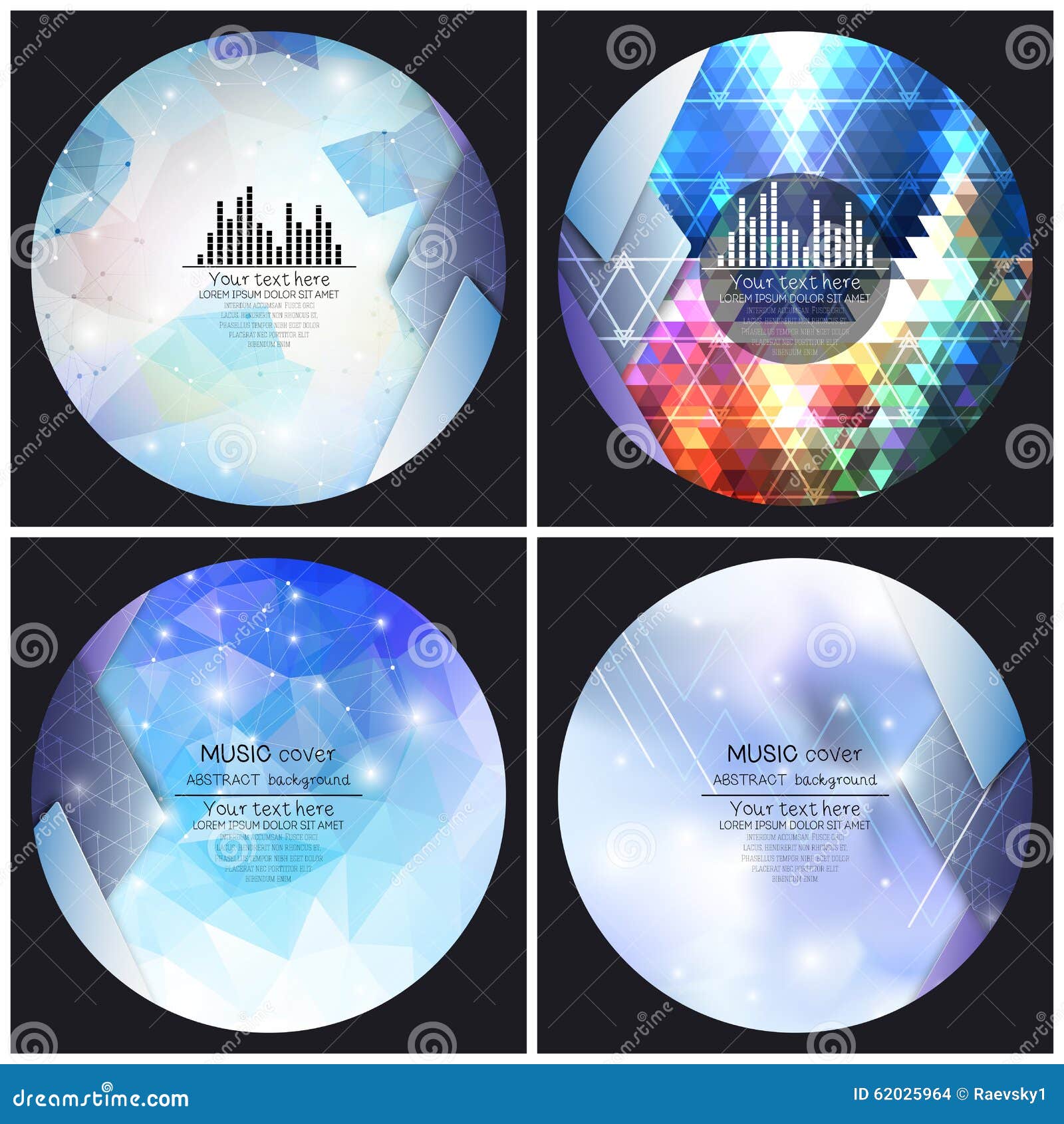 Set of 4 Music Album Cover Templates. Abstract Stock Vector ...