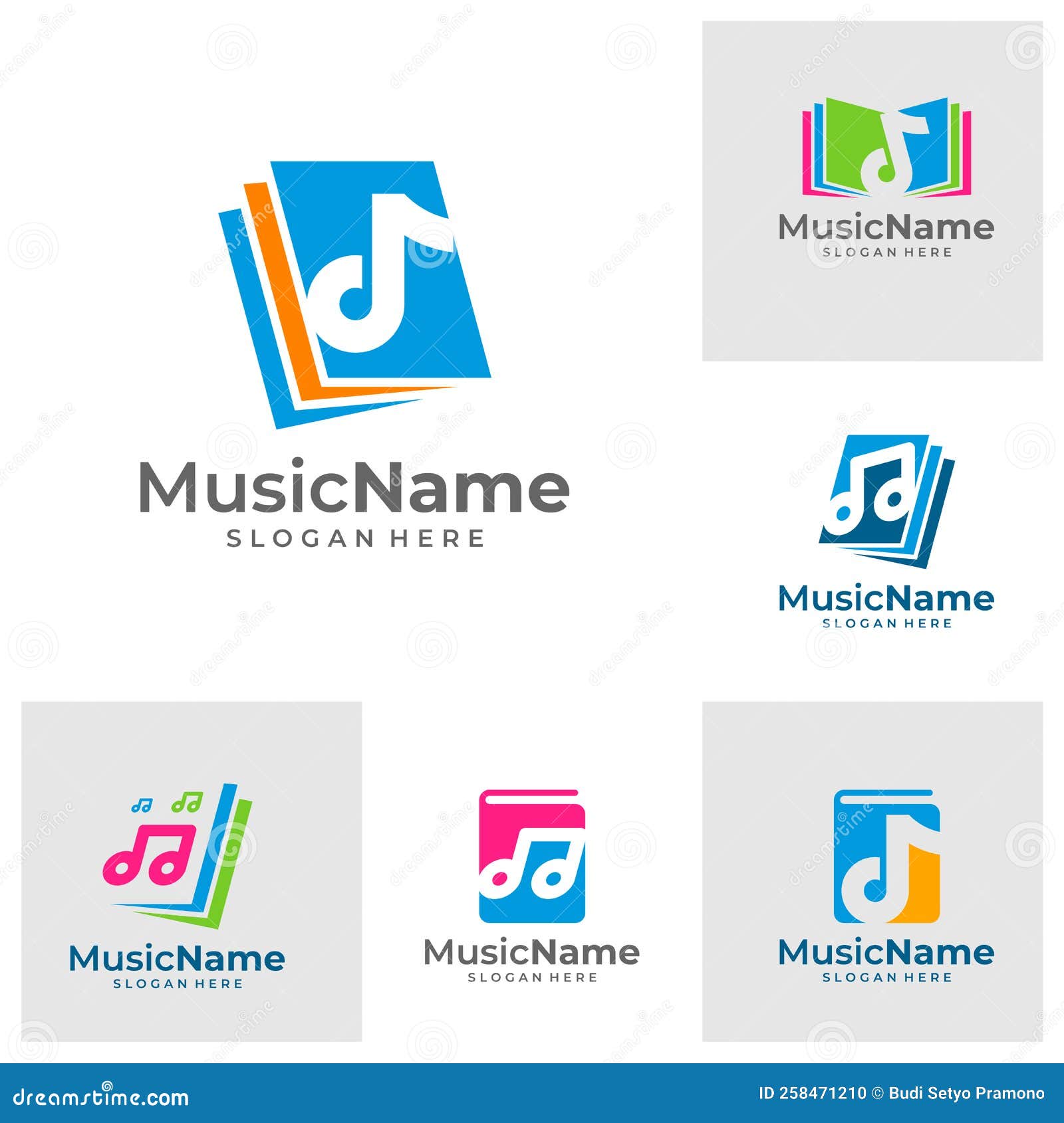 Set of Music Book Logo Template Design Vector, Emblem, Design Concept ...