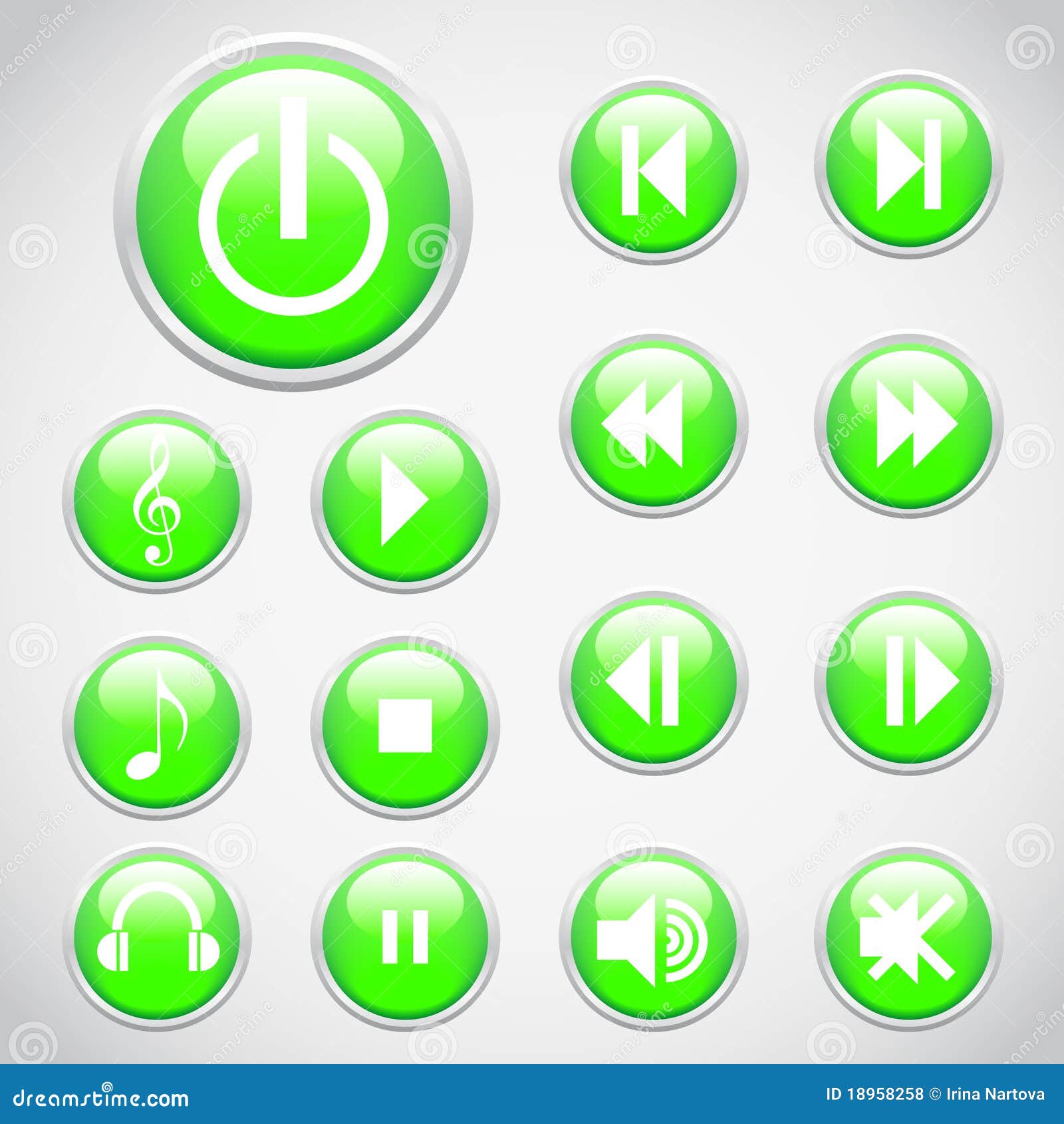 Set of music buttons stock vector. Illustration of direction - 18958258