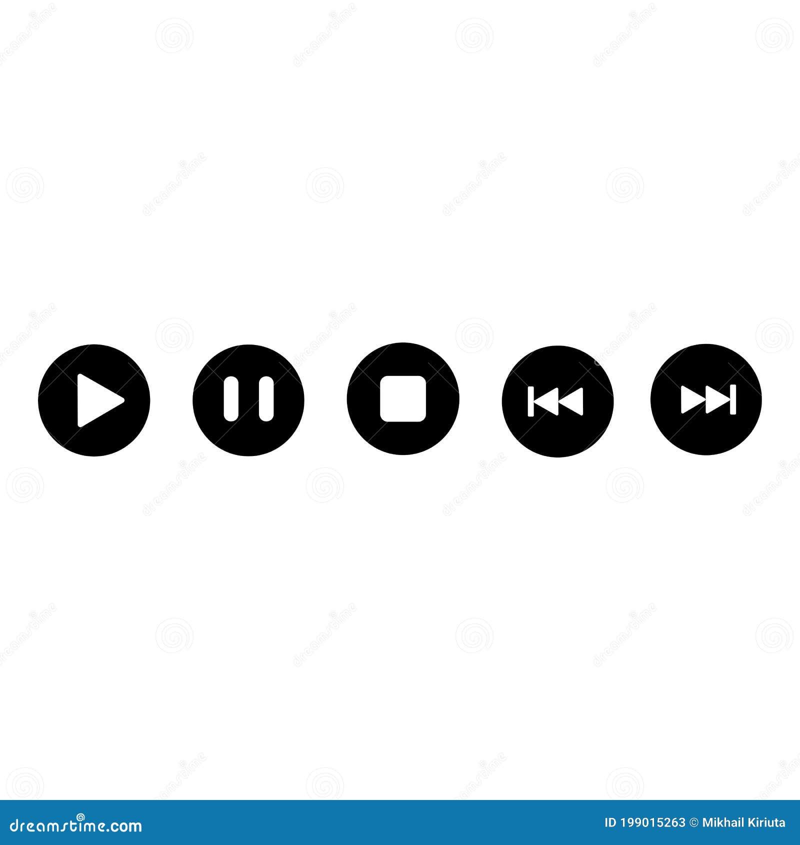 Set Music Control Icon. Track Control Buttons. Vector EPS10 Stock ...
