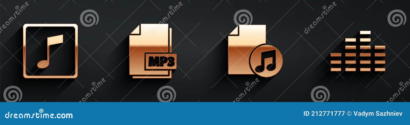 Set Music Note, Tone, MP3 File Document, Music Book with Note and Music ...