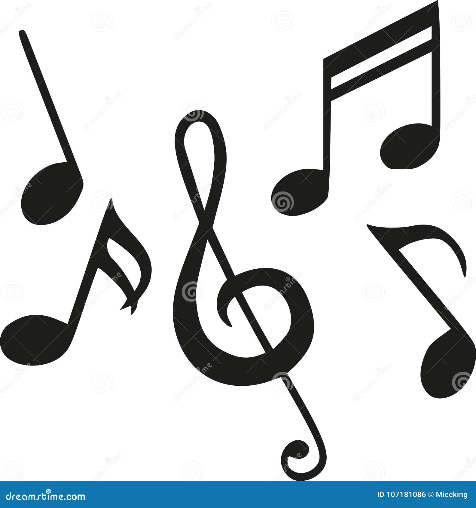 Set of music notes stock vector. Illustration of icon - 107181086
