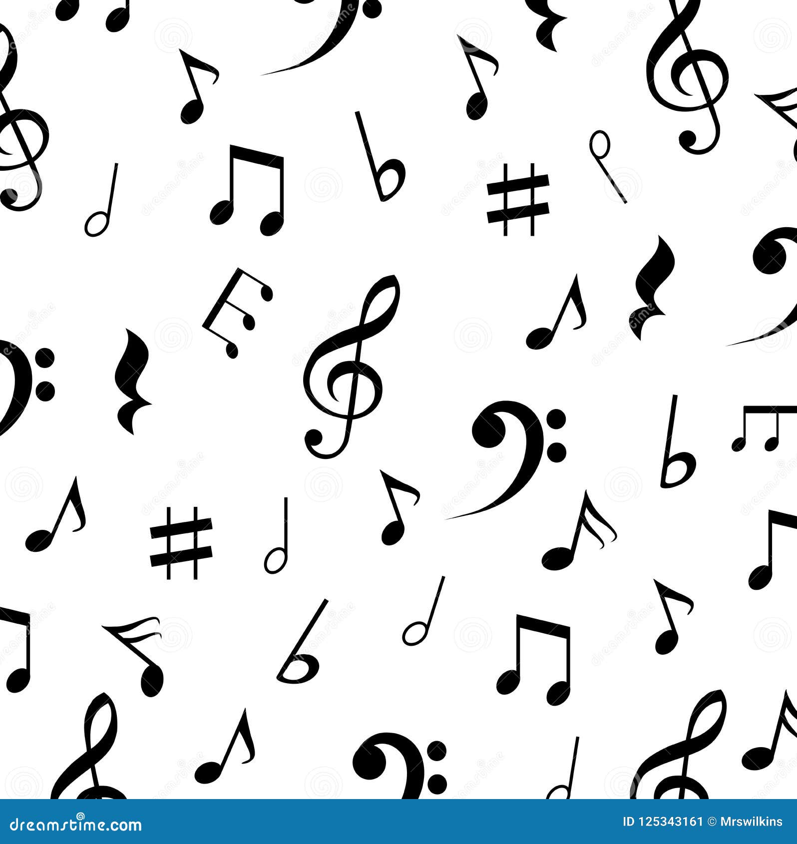Set of music notes vector stock illustration. Illustration of eight ...