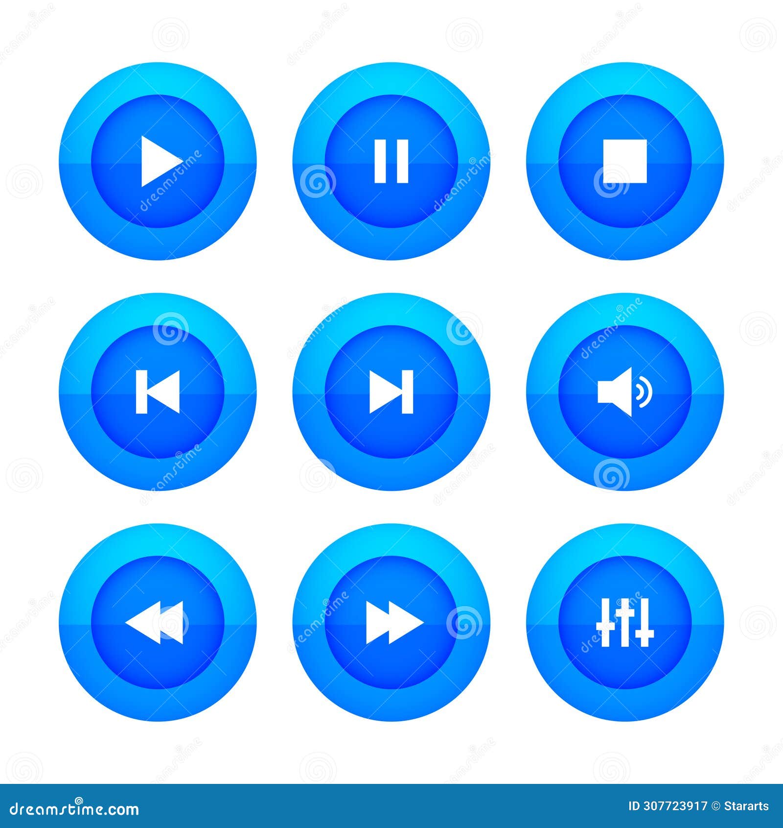 Set of Music Player Button Icon Design Stock Vector - Illustration of ...