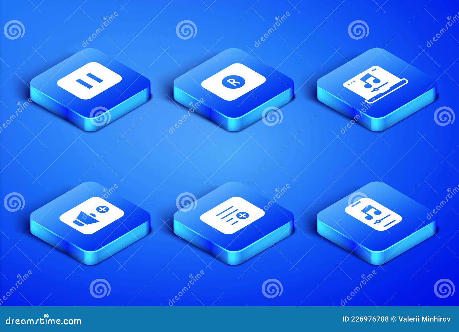 Set Music Player, Pause Button, Add Playlist, Speaker Volume, Record ...