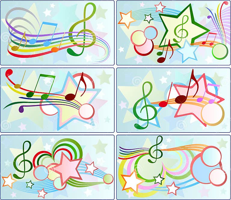 Set of musical backgrounds stock vector. Illustration of modern - 15305061