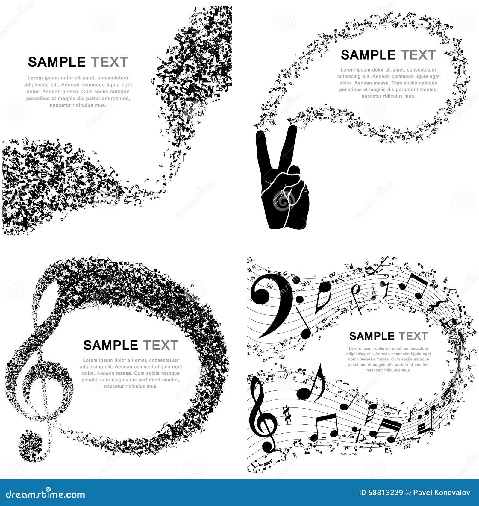 Set of Musical Design stock vector. Illustration of element - 58813239