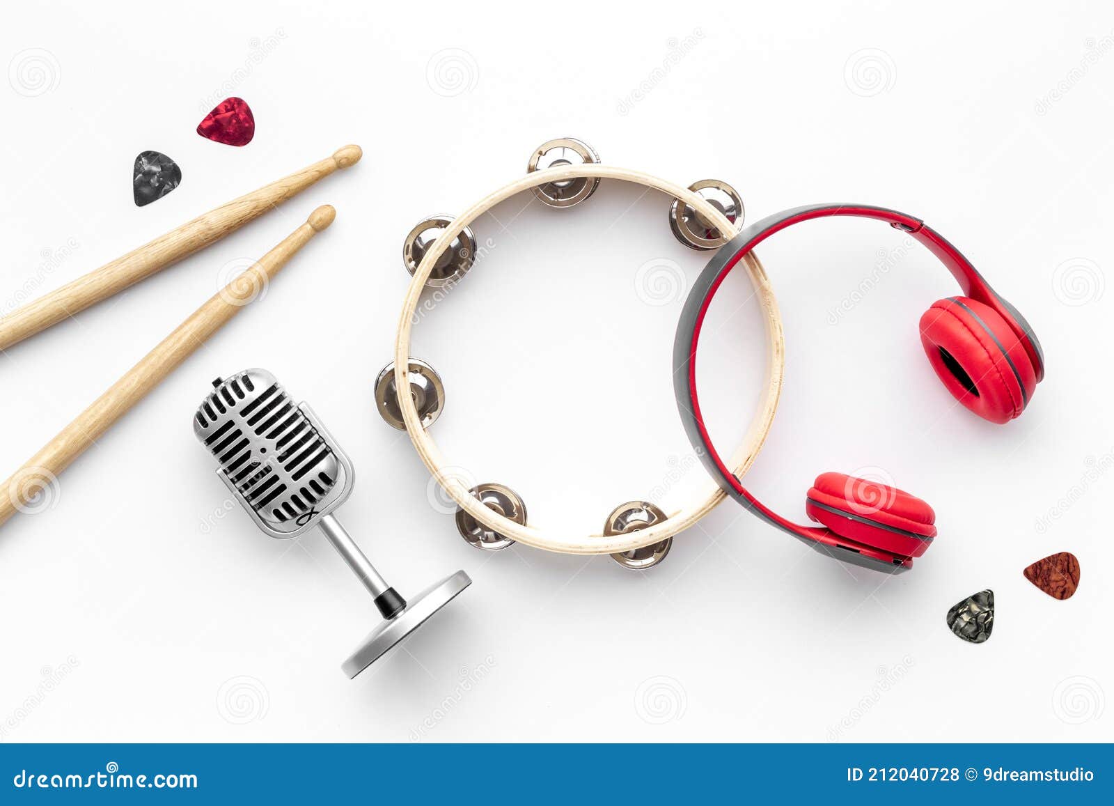 Set of Musical Instrument Top View, Flat Lay Editorial Stock Photo ...