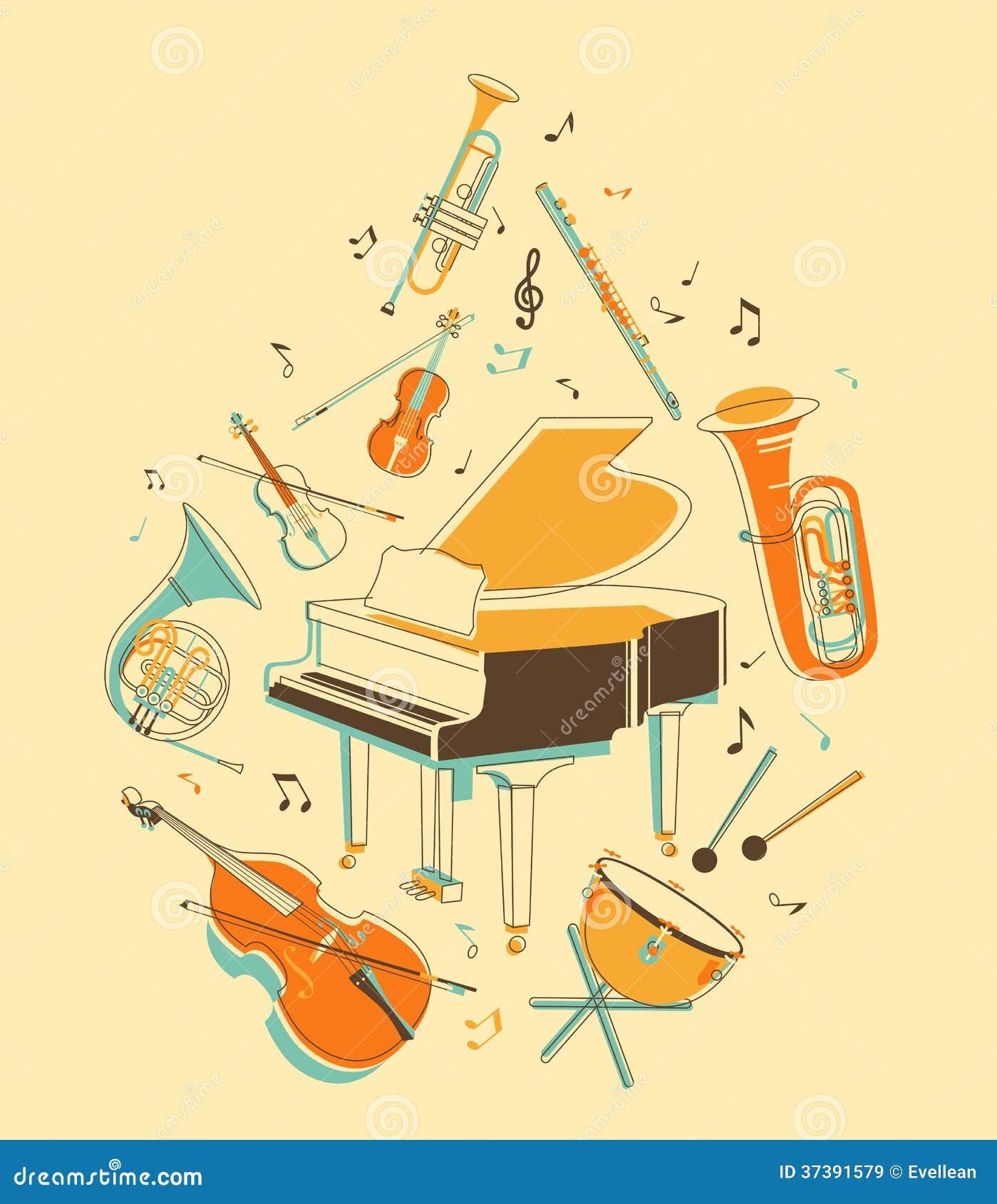 Set of musical instruments stock vector. Illustration of design - 37391579 Set of musical instruments stock vector. Illustration of design - 37391579