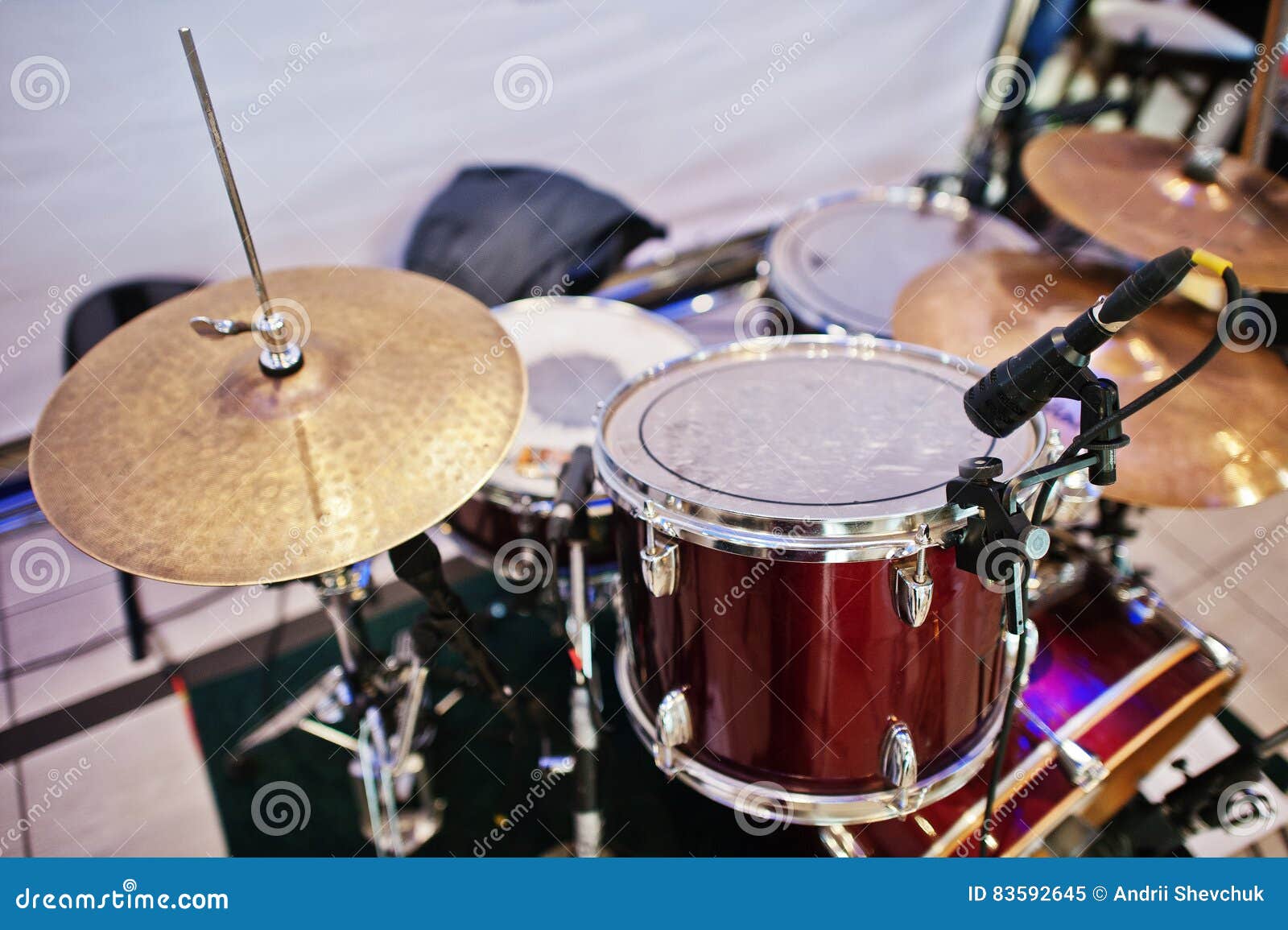 Set of Musical Instruments Drums at Club Stock Image - Image of drum ...