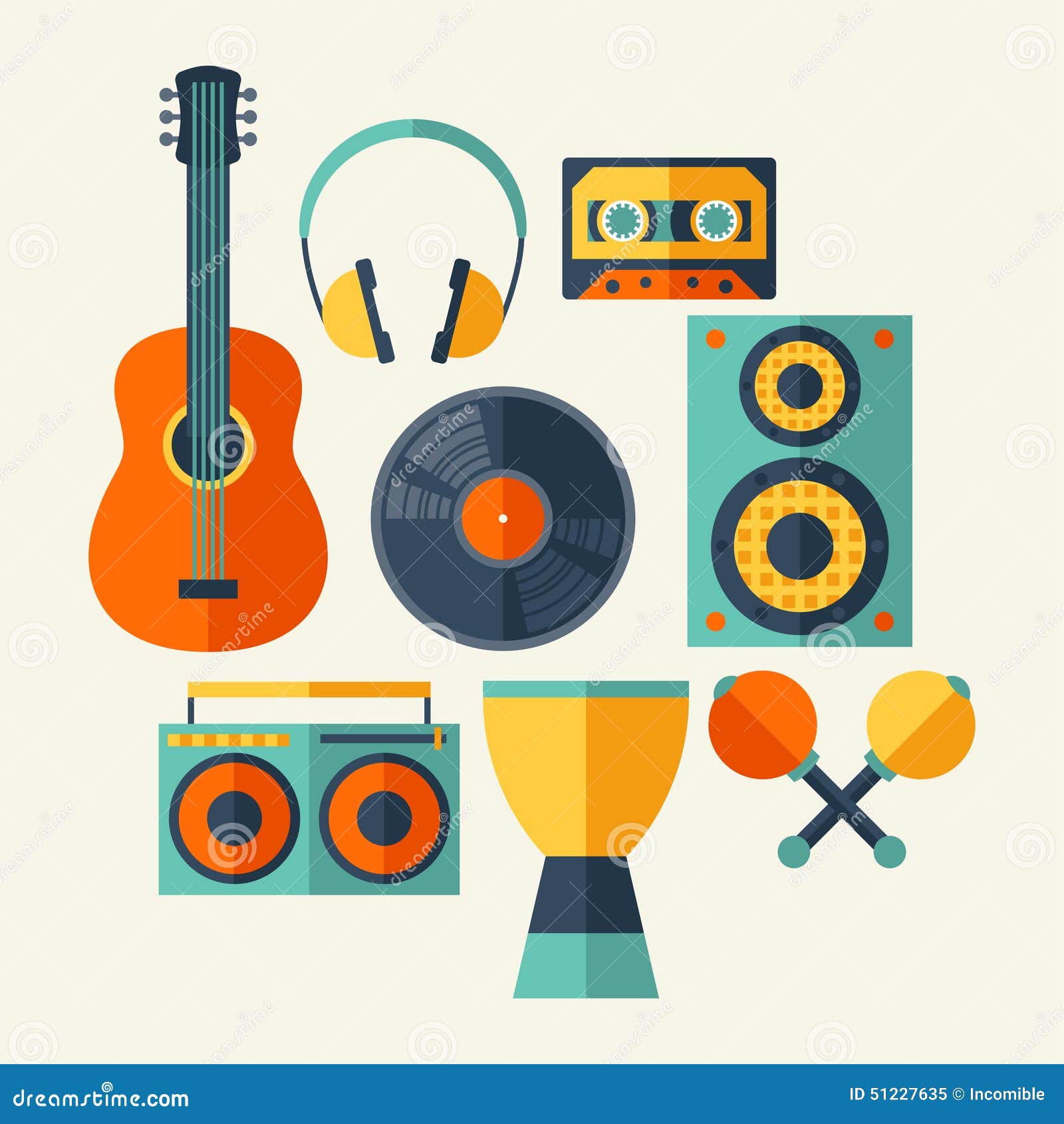 Set of Musical Instruments in Flat Design Style Stock Vector ... Set of Musical Instruments in Flat Design Style Stock Vector ...