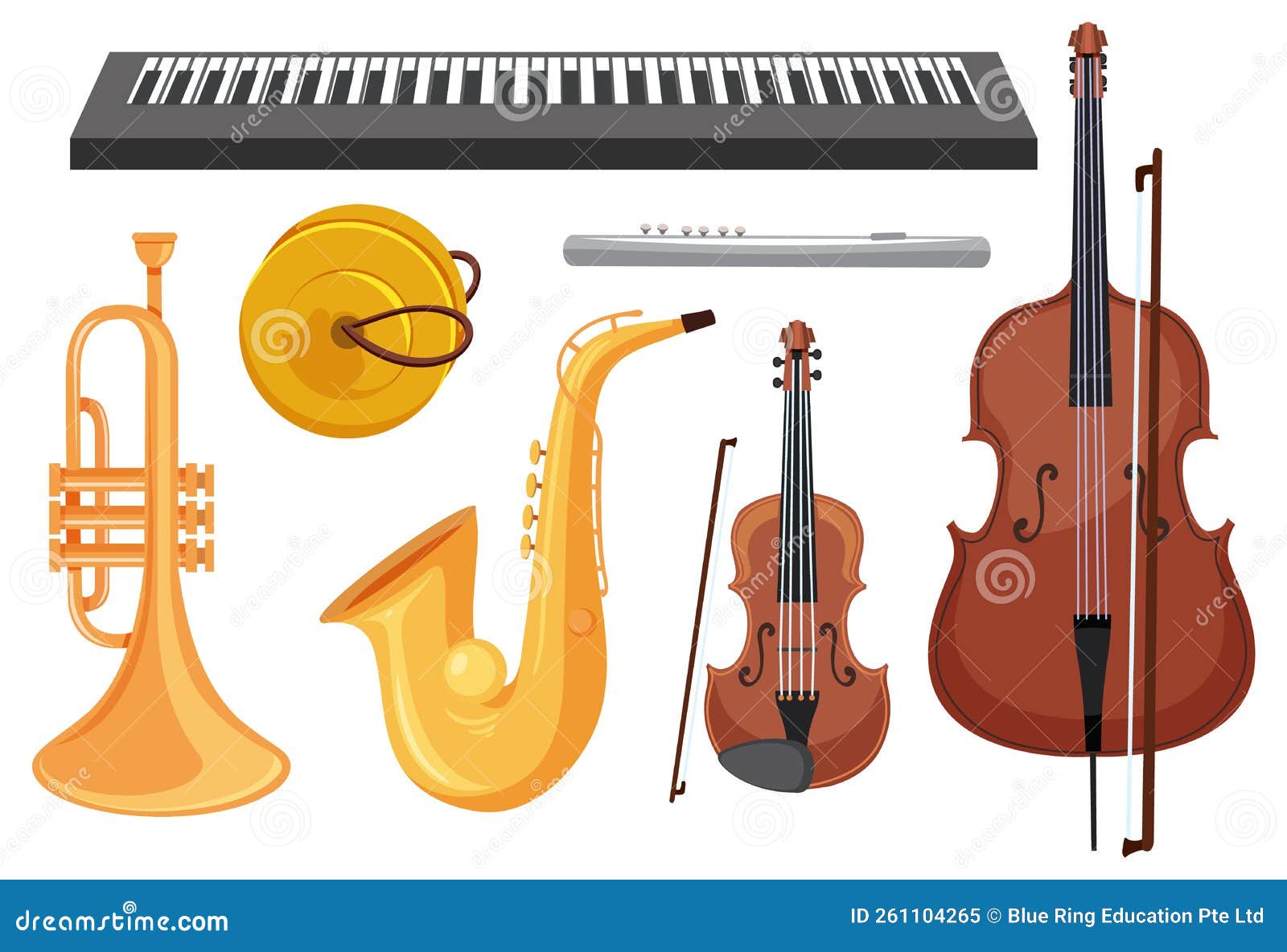 Set of musical instruments stock vector. Illustration of entertainment ...