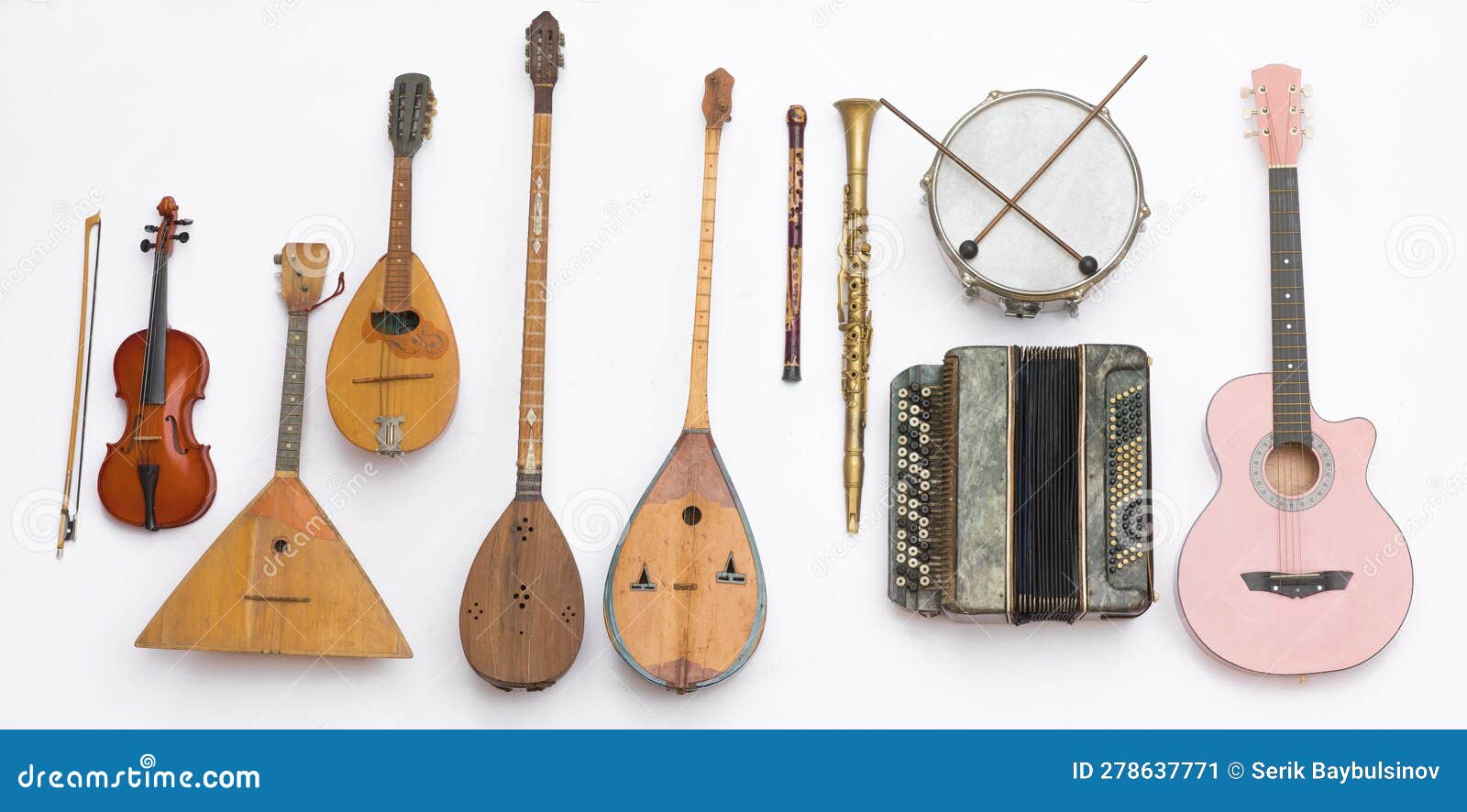Set of Musical Instruments Isolated on White Stock Image - Image of ...