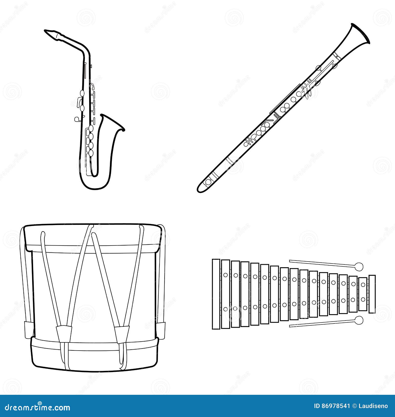 Set of musical instruments stock vector. Illustration of abstract ...