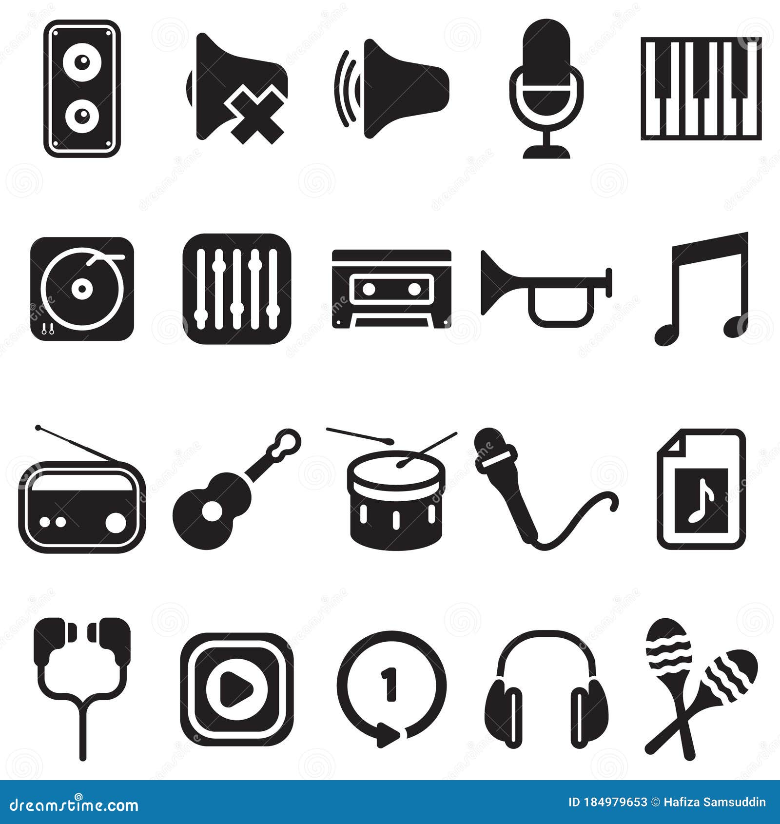 Set of Musical Instruments. Vector Illustration Decorative Design Stock ...