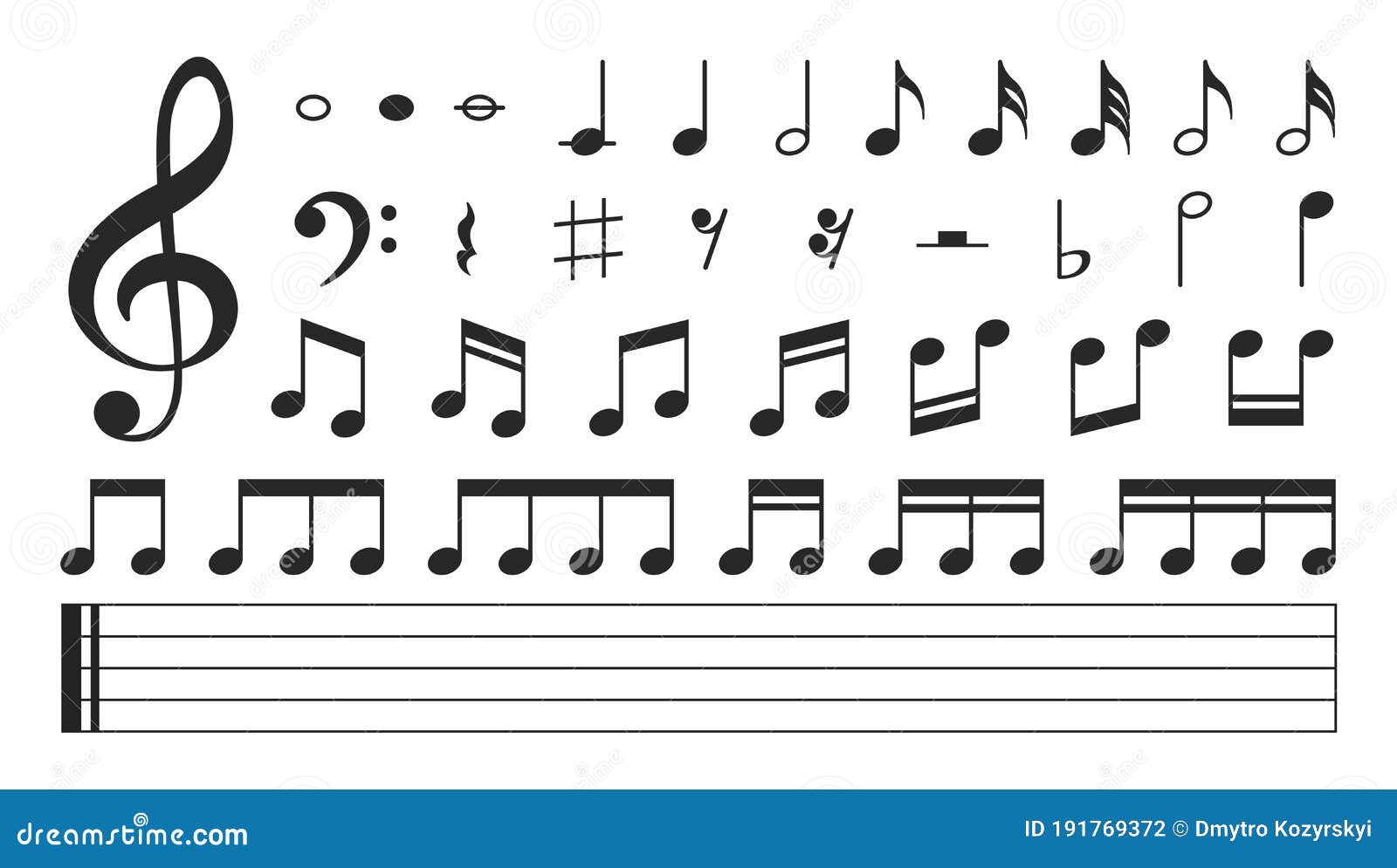BW Icons - Music Notes Vector Illustration | CartoonDealer.com #193269810