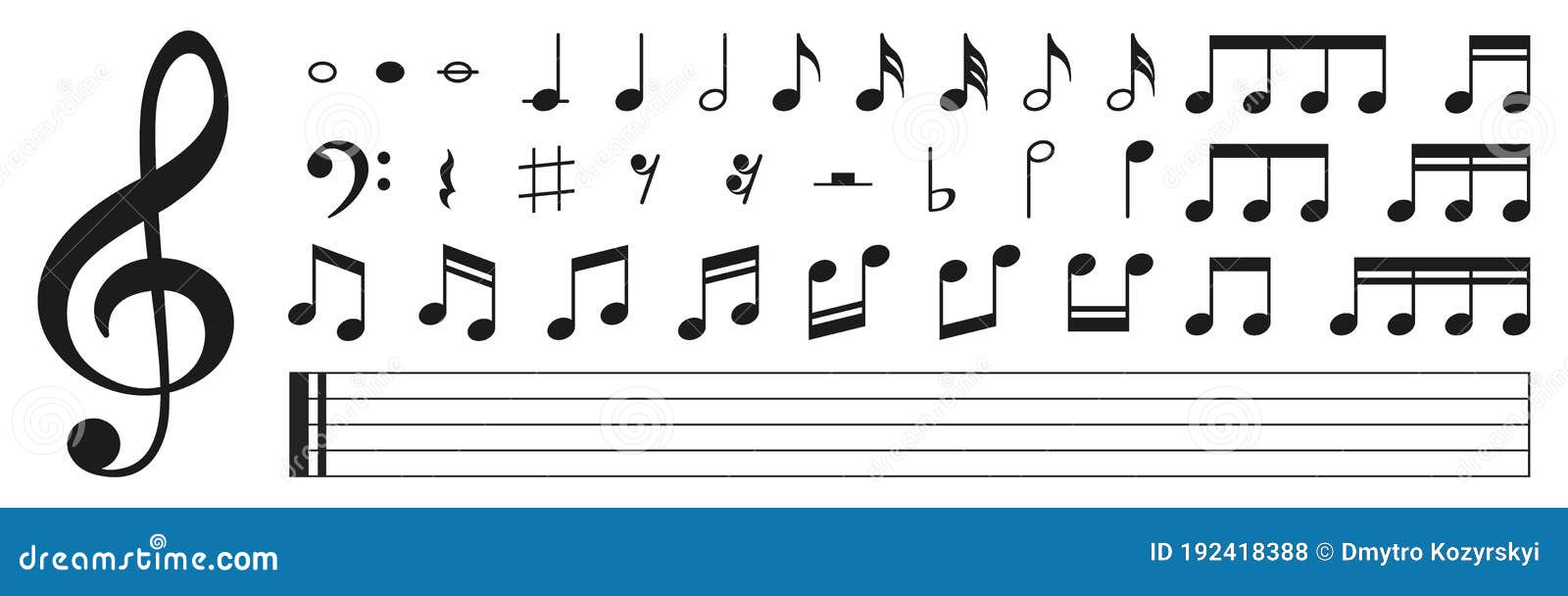 BW Icons - Music Notes Vector Illustration | CartoonDealer.com #193269830