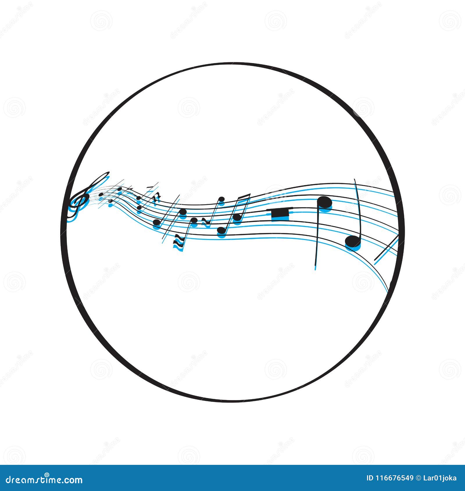 Set of Musical Notes on a Pentagram Stock Vector - Illustration of ...
